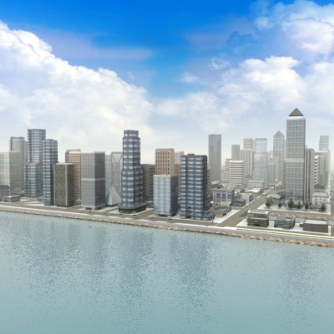 3d City Environment Skyscrapers Buildings Model