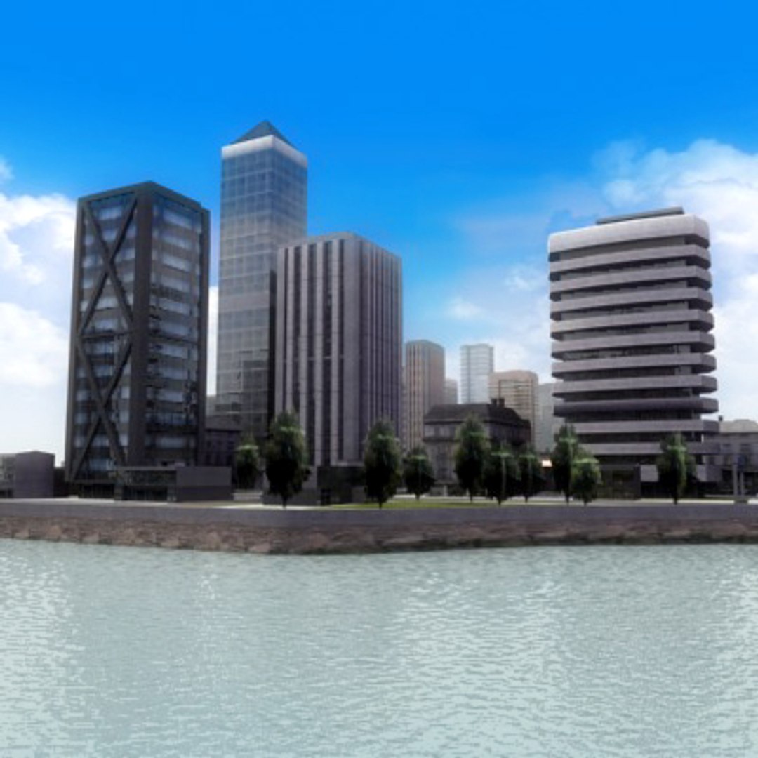 3d City Environment Skyscrapers Buildings Model