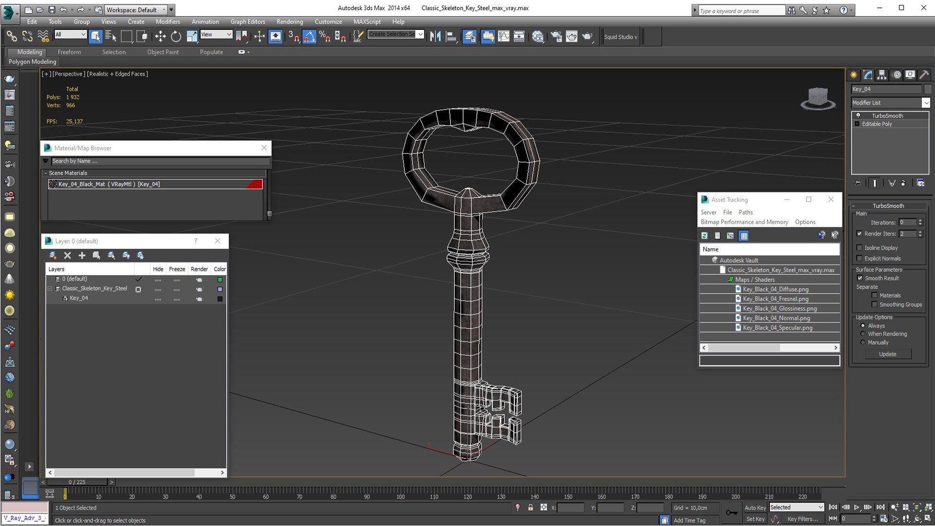 Classic Skeleton Key Steel 3D Model - TurboSquid 2246292