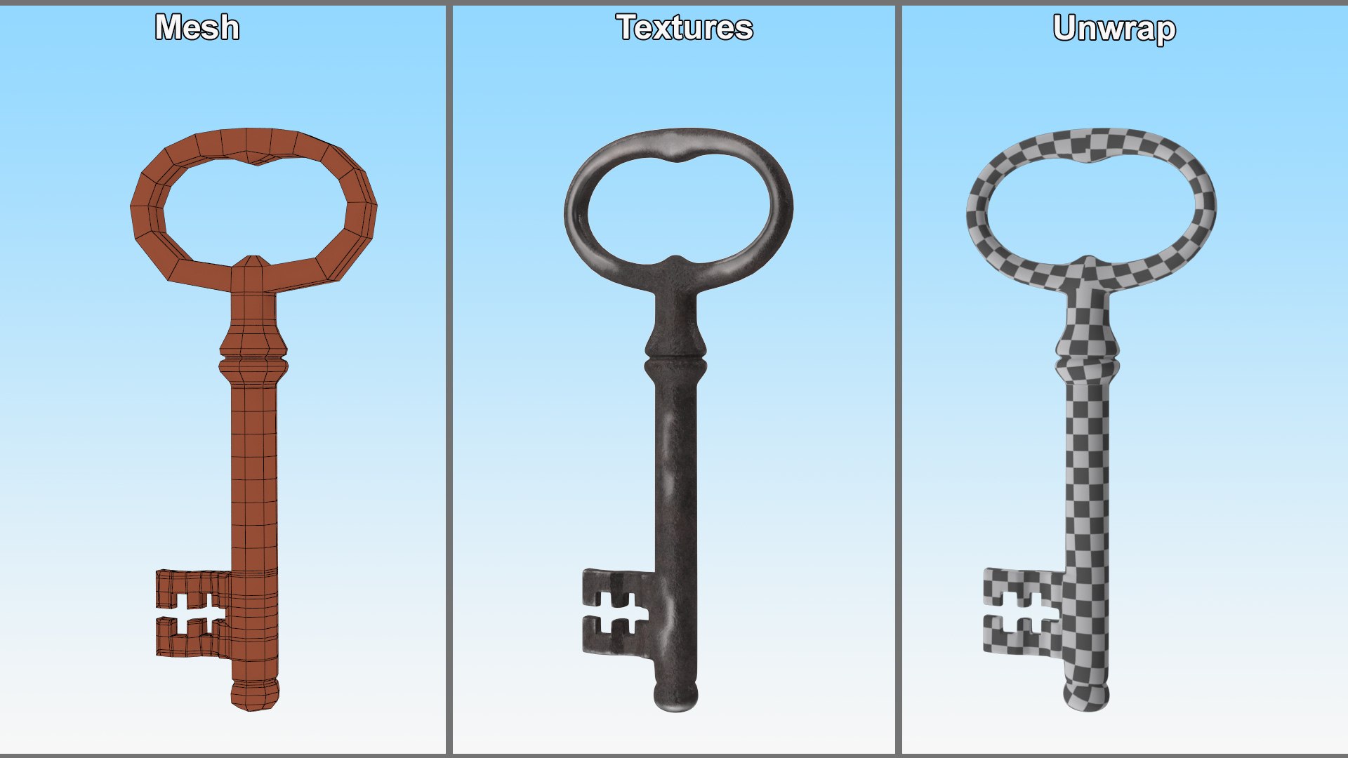 Classic Skeleton Key Steel 3D Model - TurboSquid 2246292