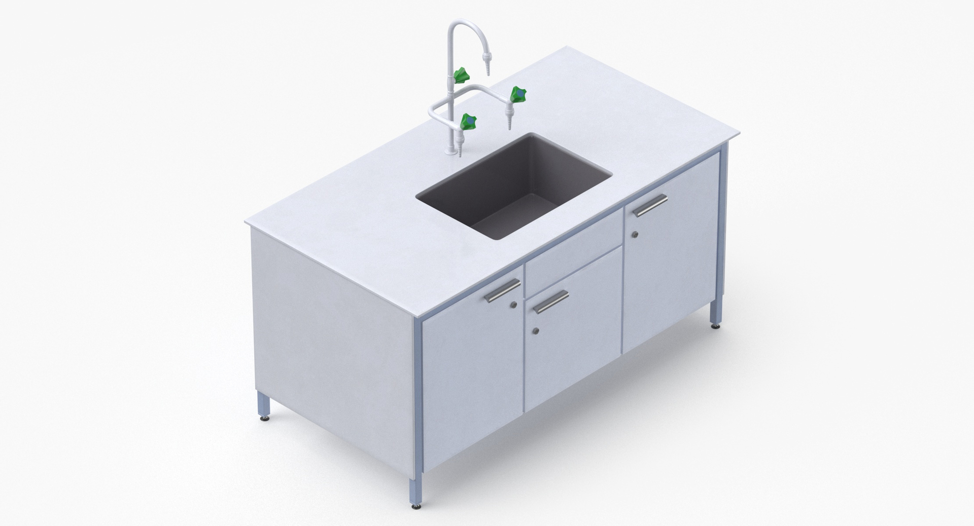 5 Lab Desks 3D model - TurboSquid 1885286