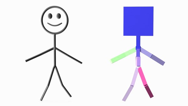 modelo 3d stickman negro aparejado - TurboSquid 2079980