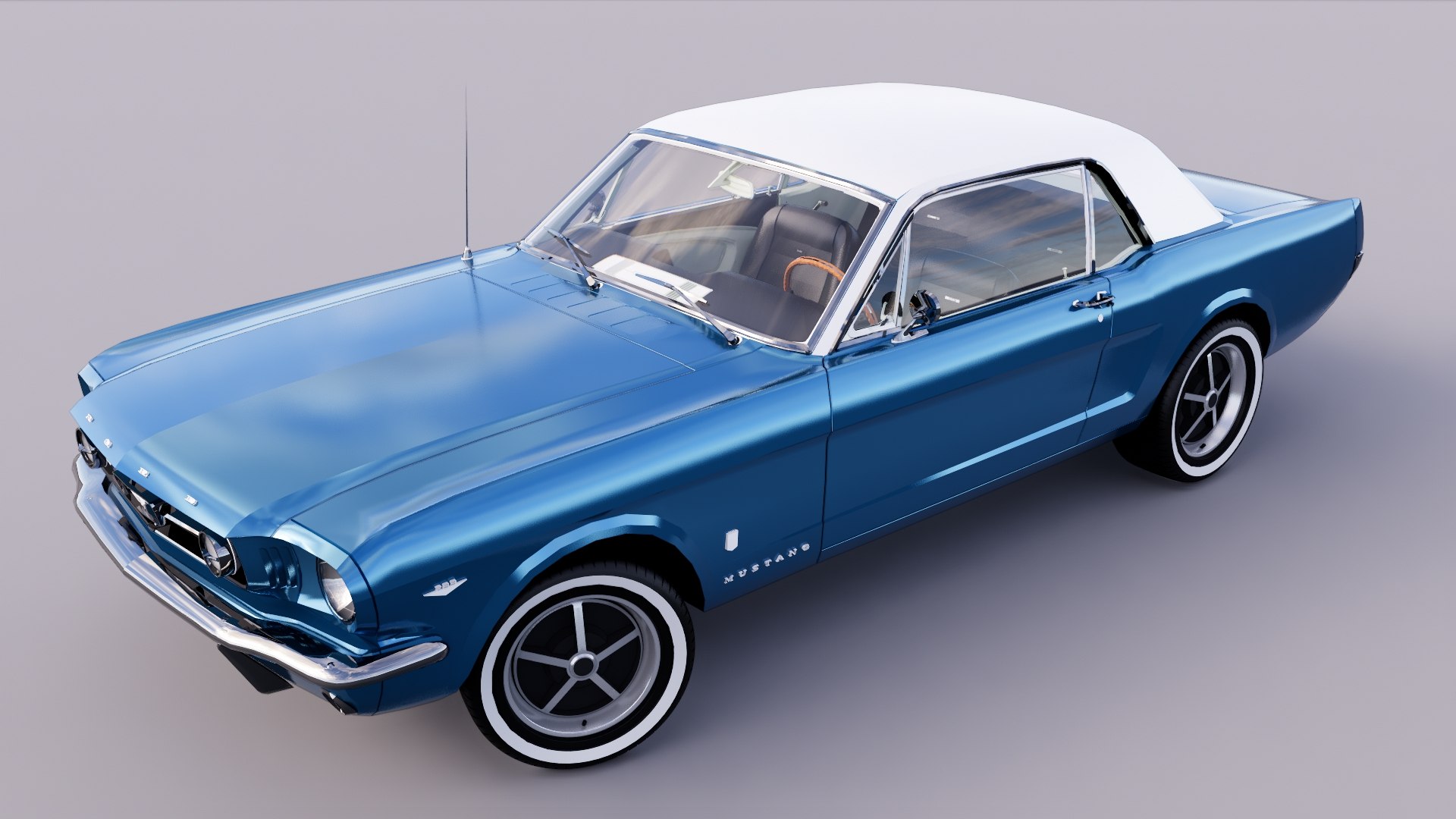 Muscle Car Ford Mustang 1965 3D Model - TurboSquid 2194129