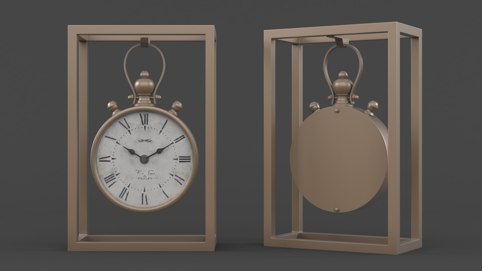 Iron Table Clock 3D Model - TurboSquid 2216220