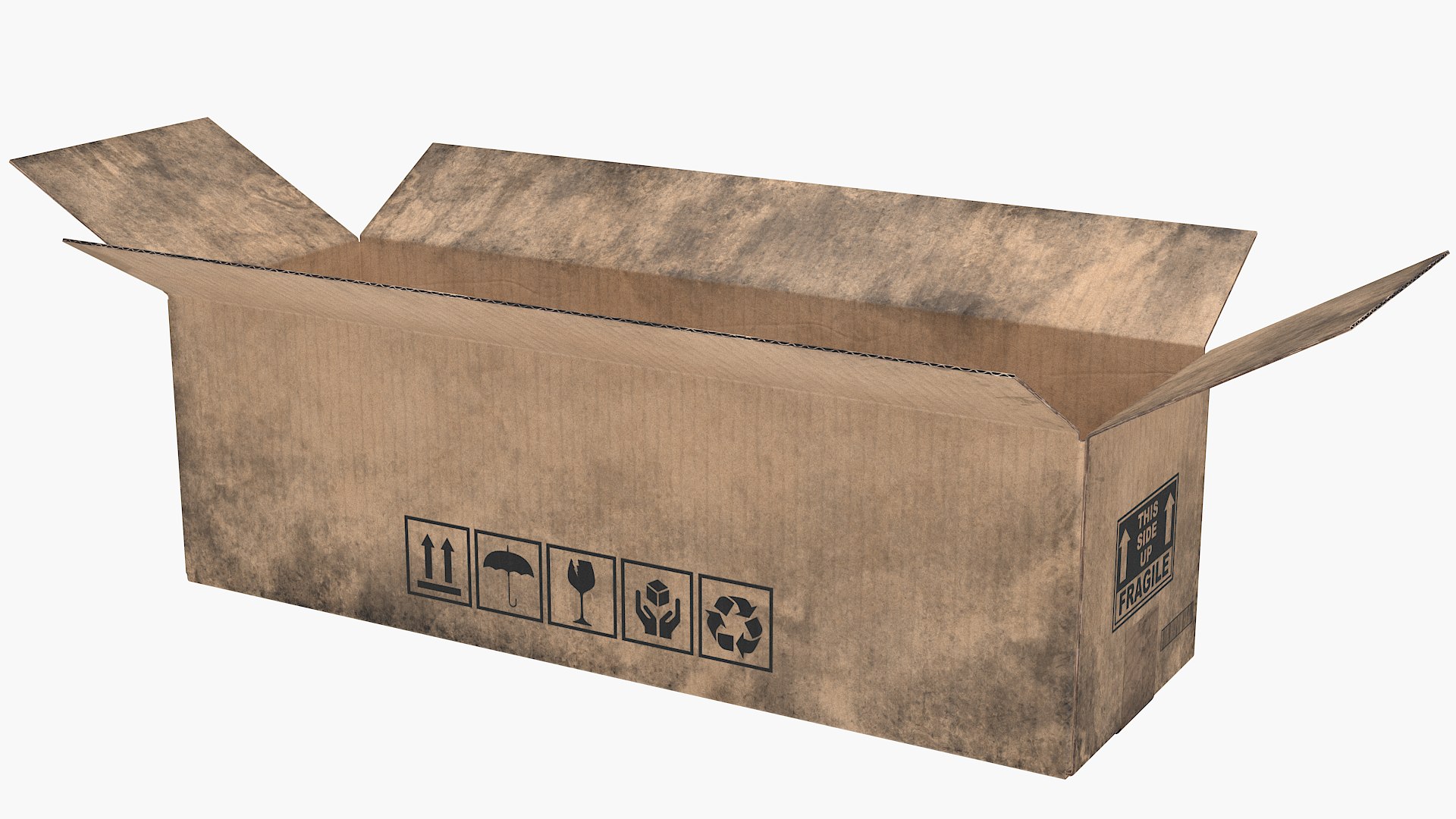 Cardboard Box 8 Worn Open Model - TurboSquid 2185532