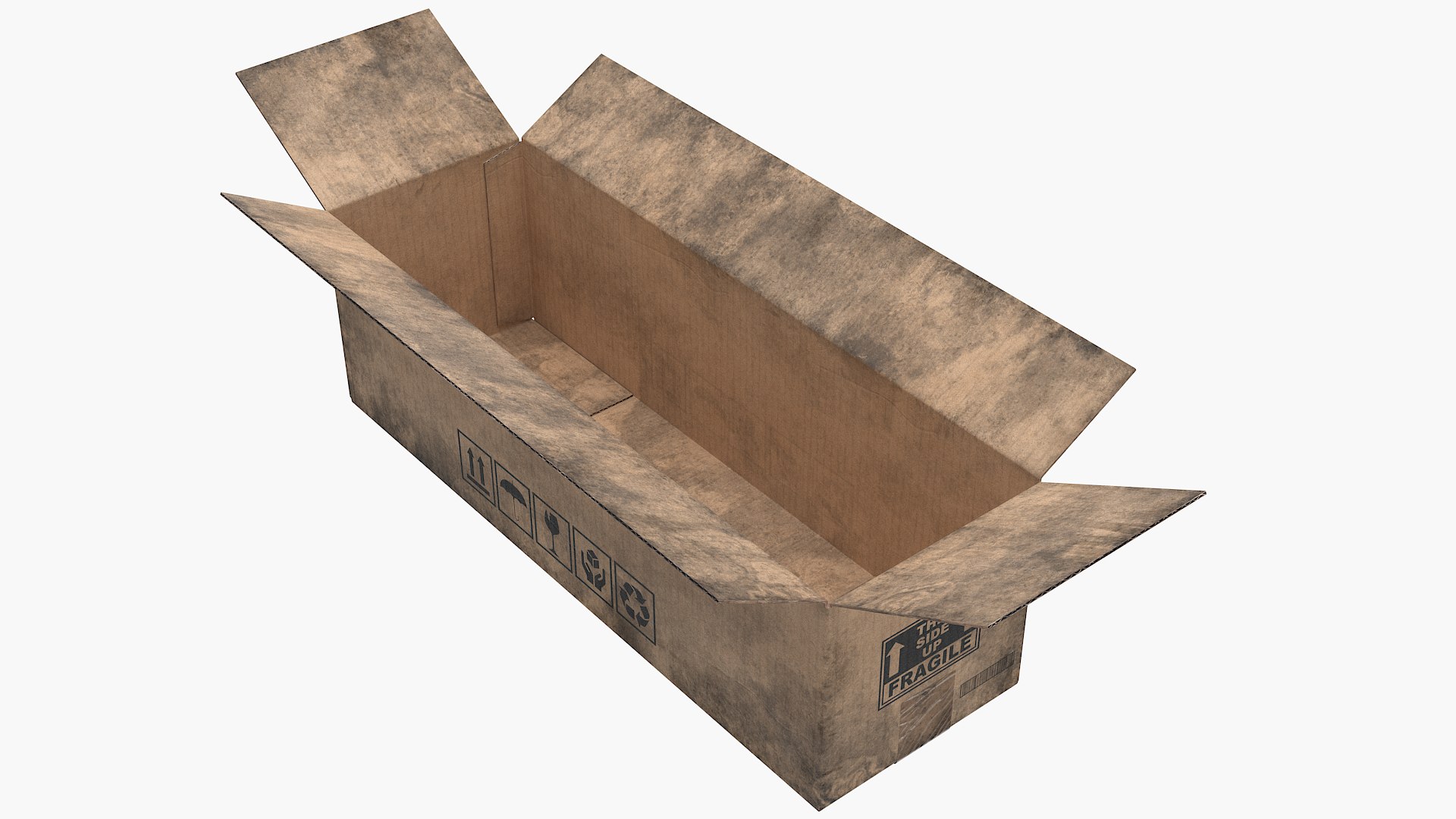 Cardboard Box 8 Worn Open Model - TurboSquid 2185532