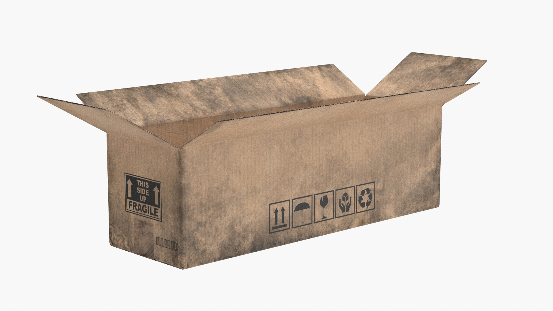 Cardboard Box 8 Worn Open Model - TurboSquid 2185532