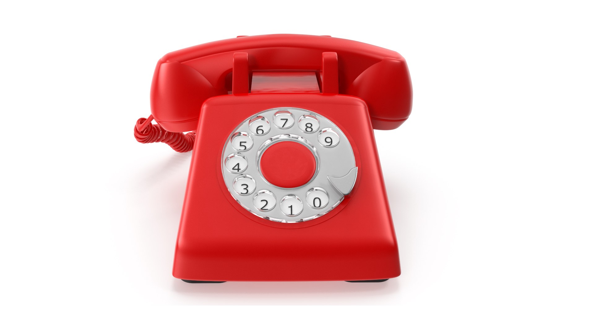 3D Model Red Dial Telephone - TurboSquid 1967260