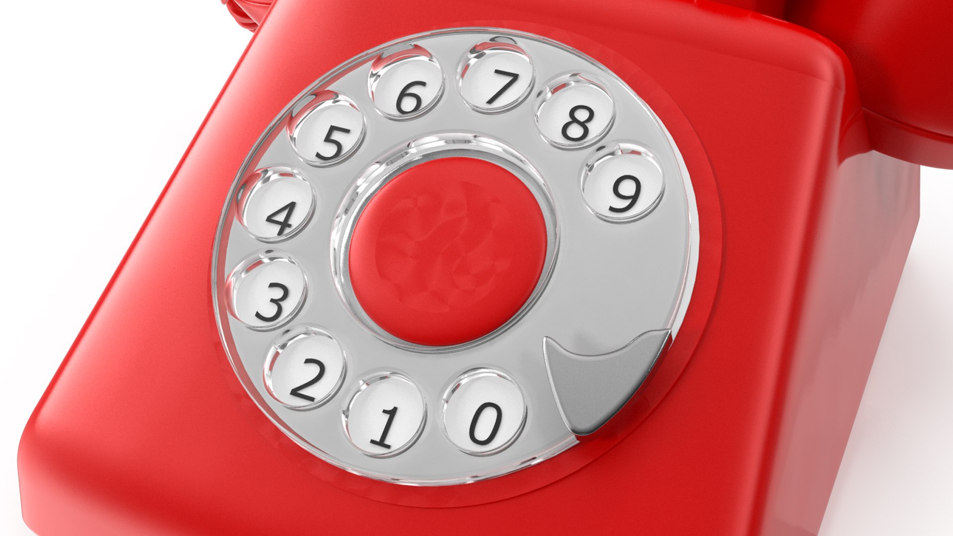 3D Model Red Dial Telephone - TurboSquid 1967260