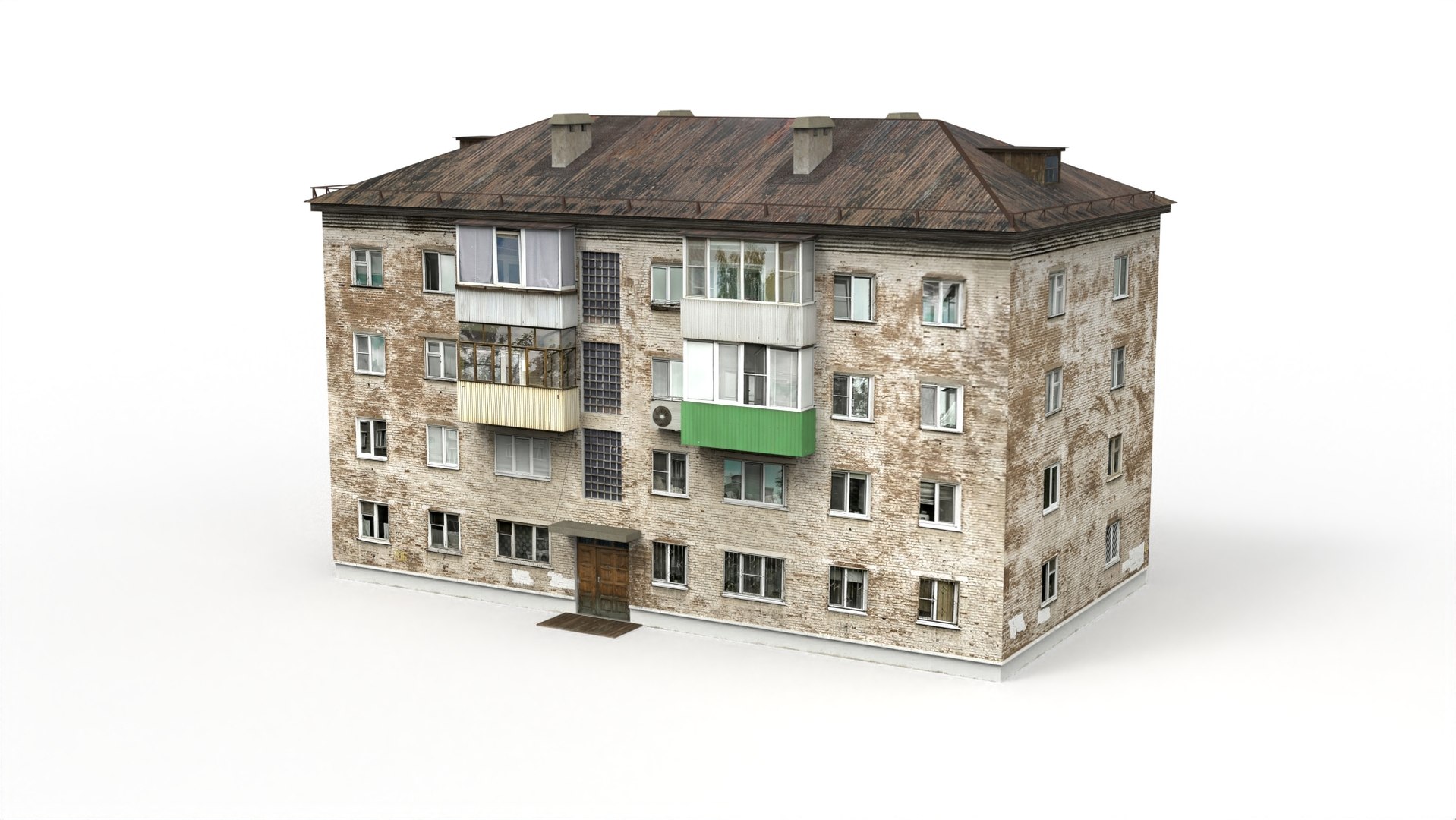 Four Story Residential Building 3D Model - TurboSquid 2048161