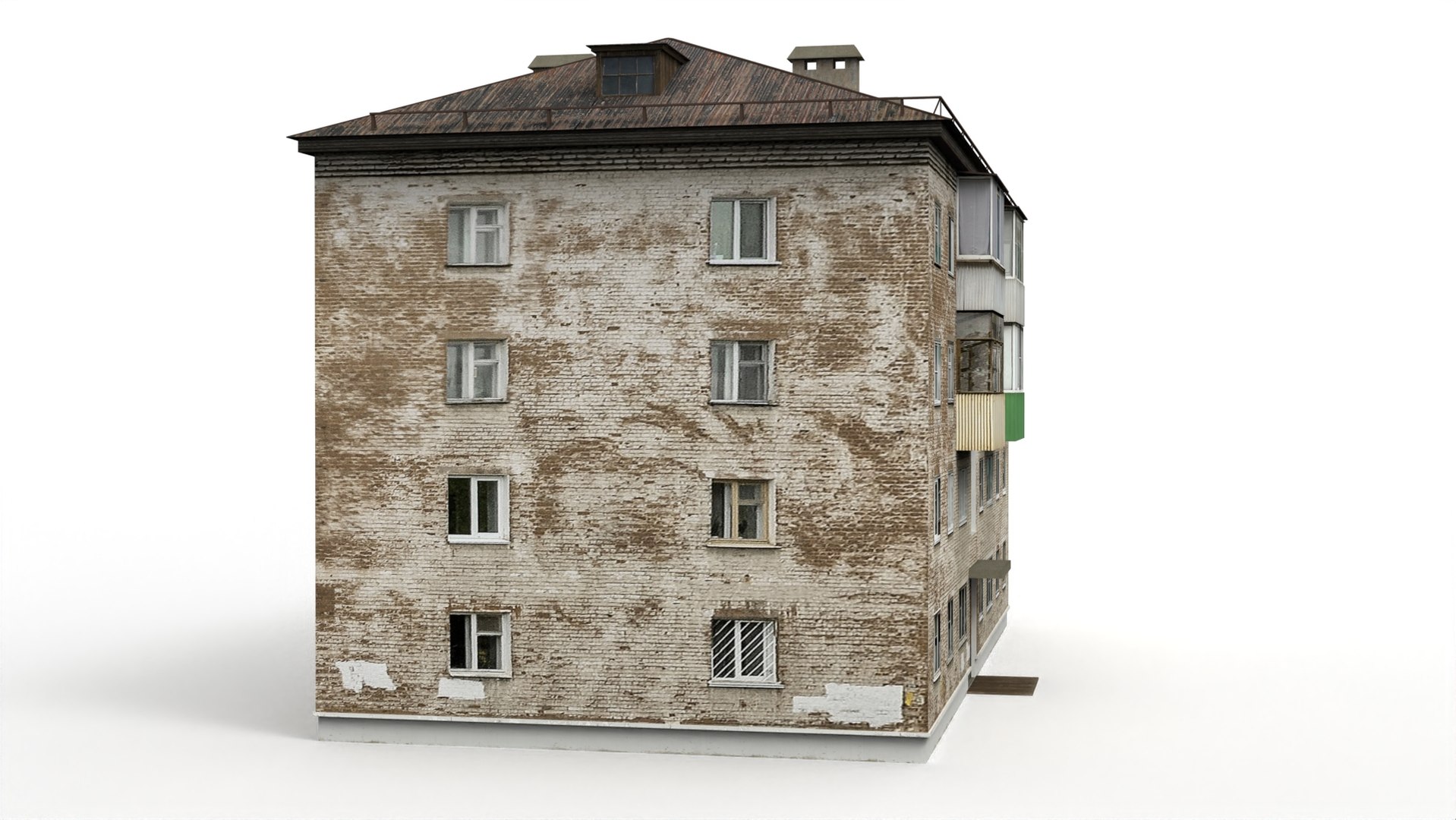 Four Story Residential Building 3D Model - TurboSquid 2048161