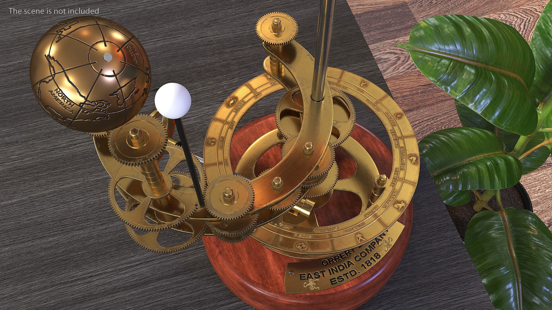 3D Vintage Brass Solar System Orrery - TurboSquid 2101939