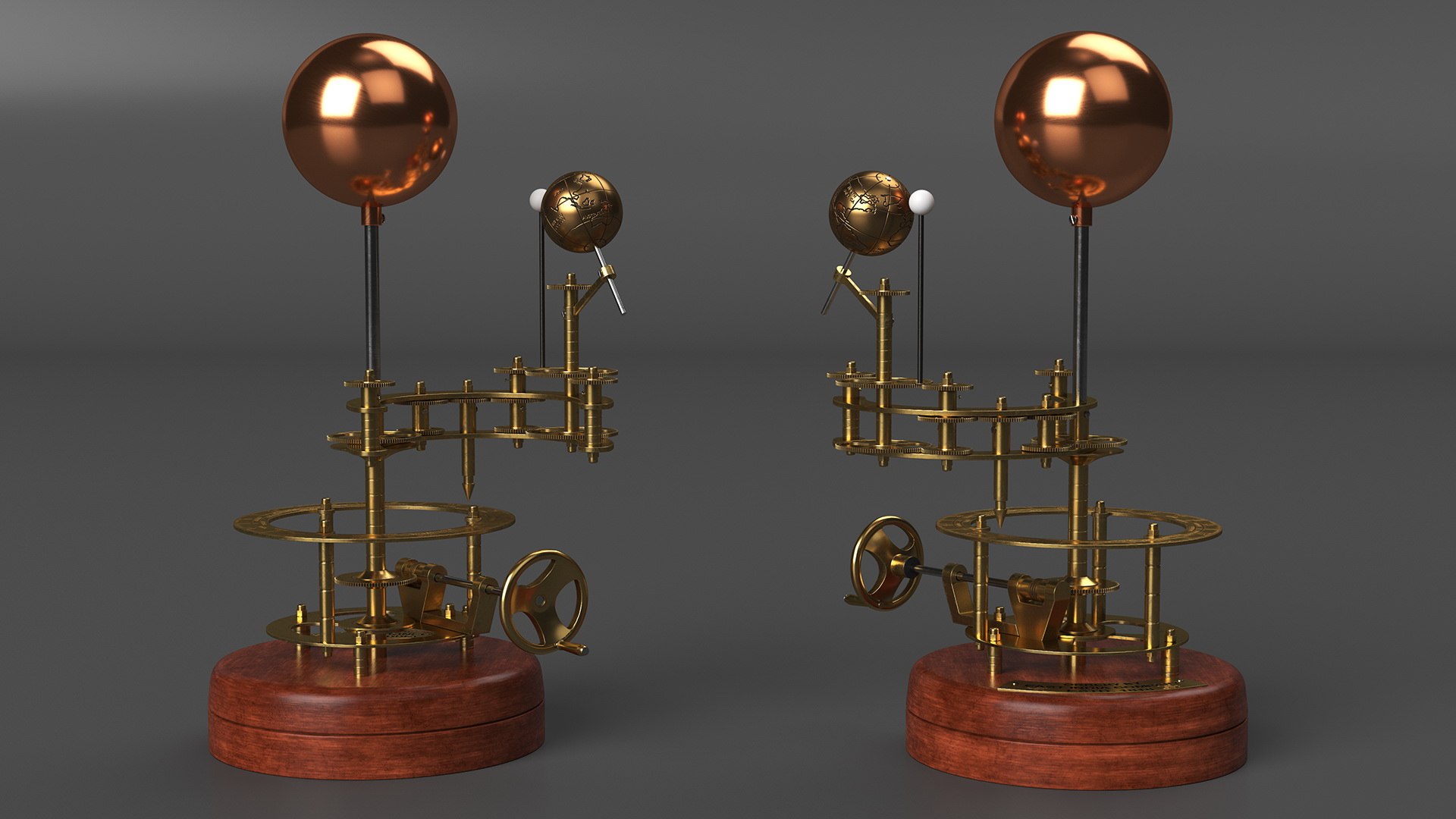 3D Vintage Brass Solar System Orrery - TurboSquid 2101939