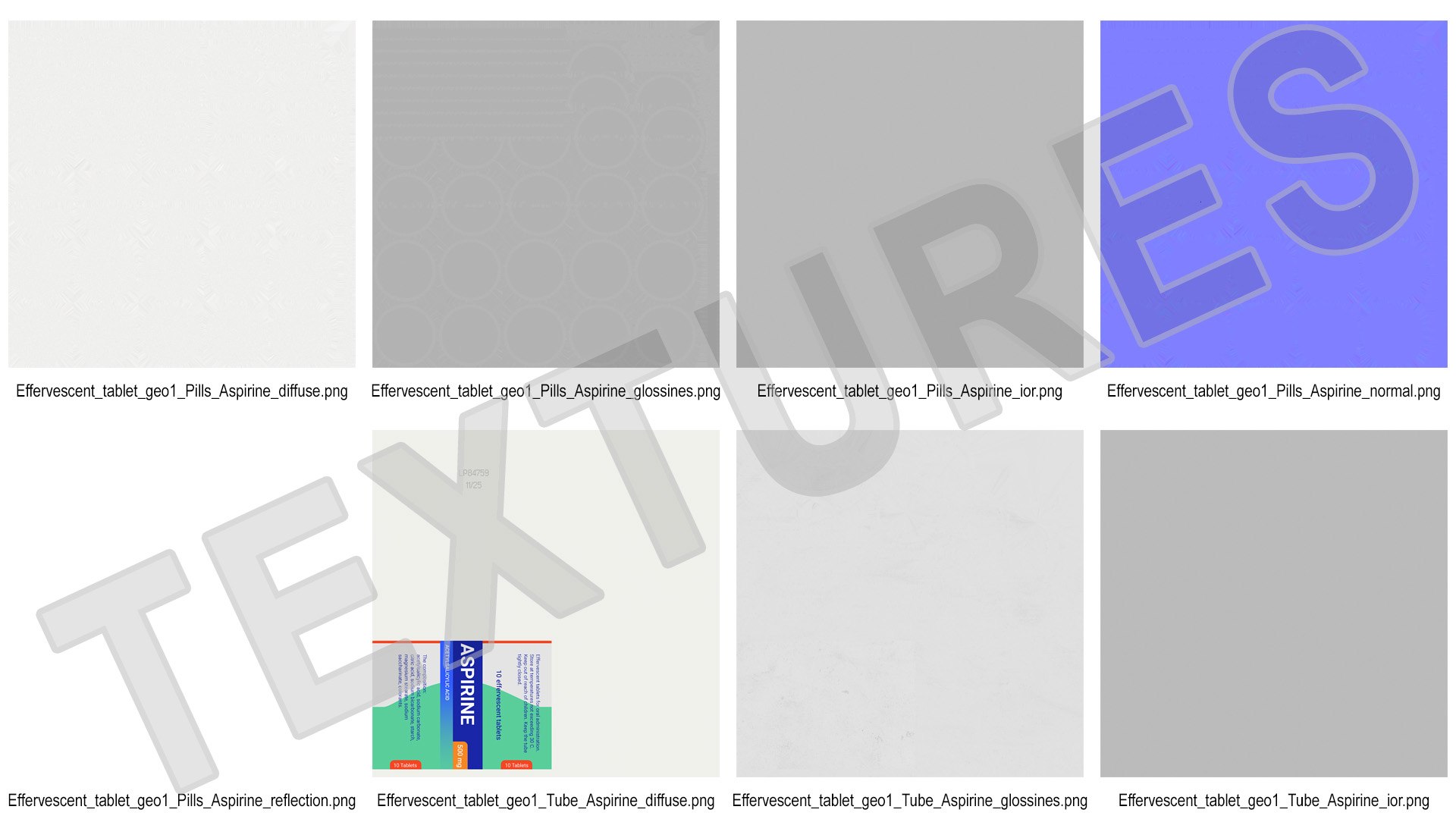 Aspirine Tube Package 10 Tabs Open Model - TurboSquid 2211525