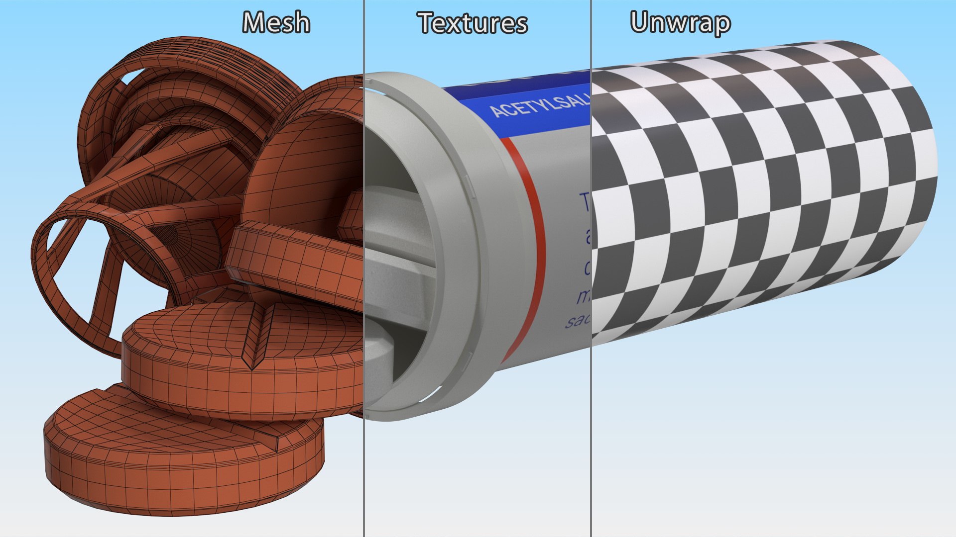 Aspirine Tube Package 10 Tabs Open Model - TurboSquid 2211525