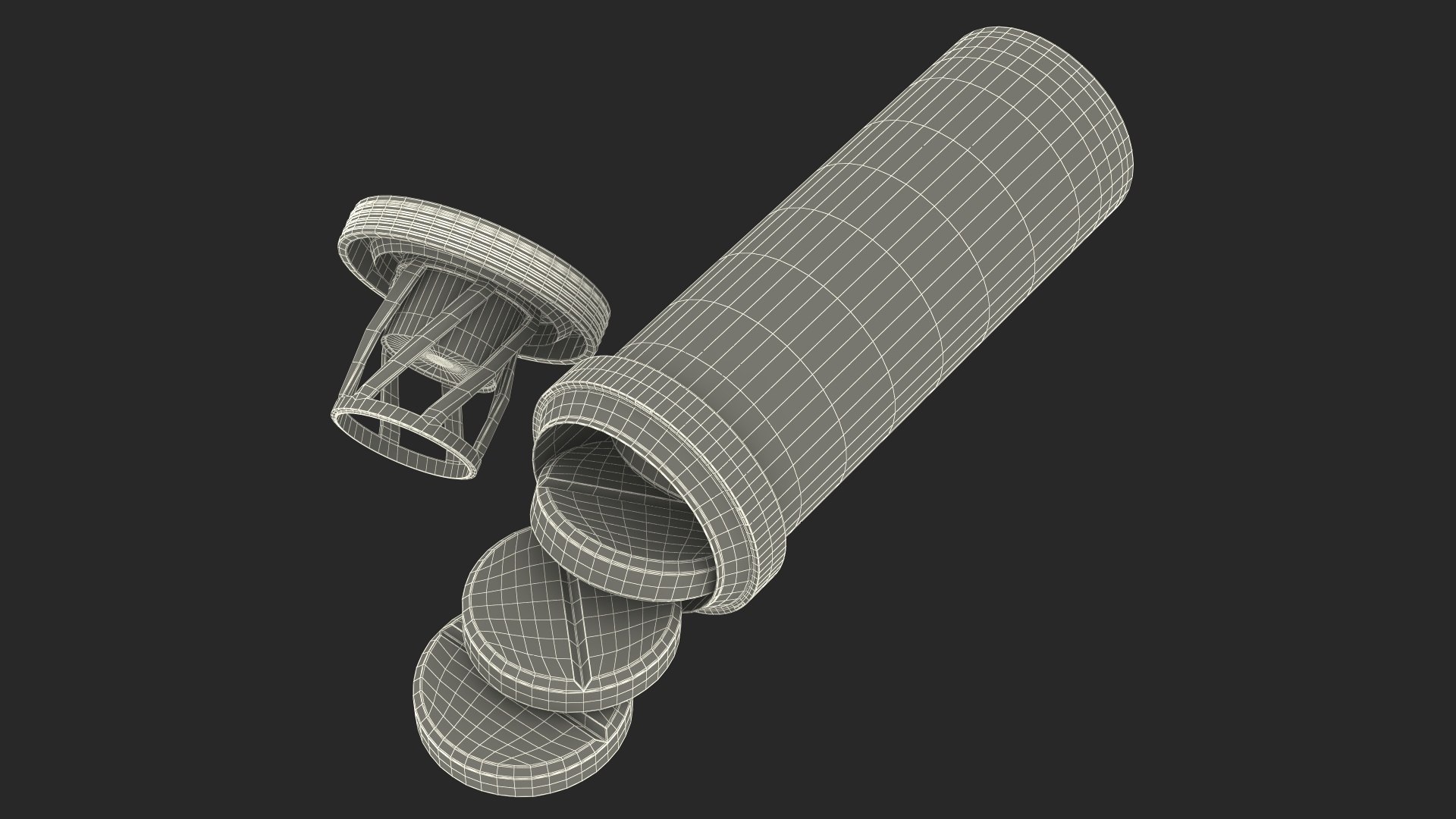 Aspirine Tube Package 10 Tabs Open Model - TurboSquid 2211525