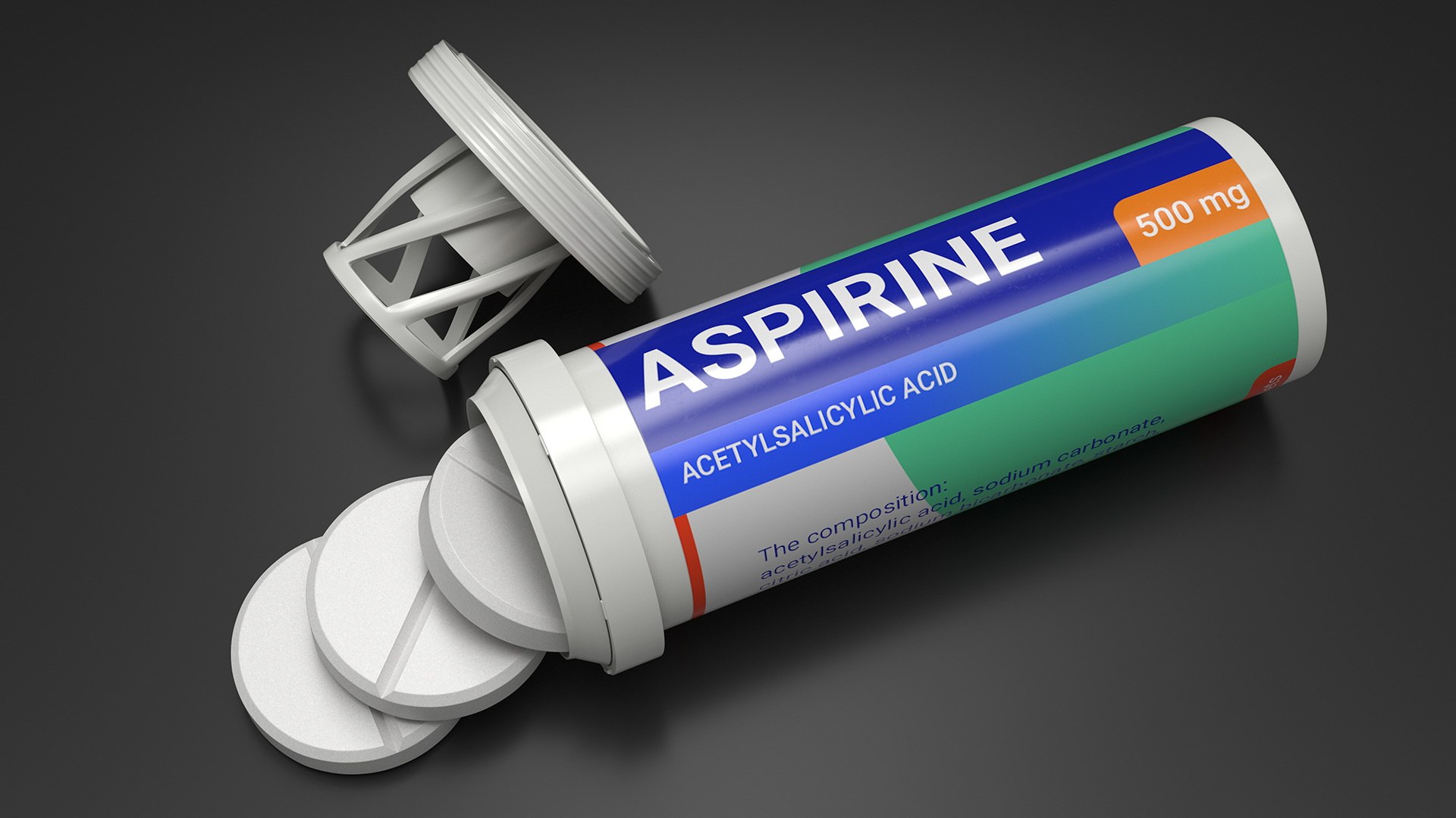 Aspirine Tube Package 10 Tabs Open Model - TurboSquid 2211525