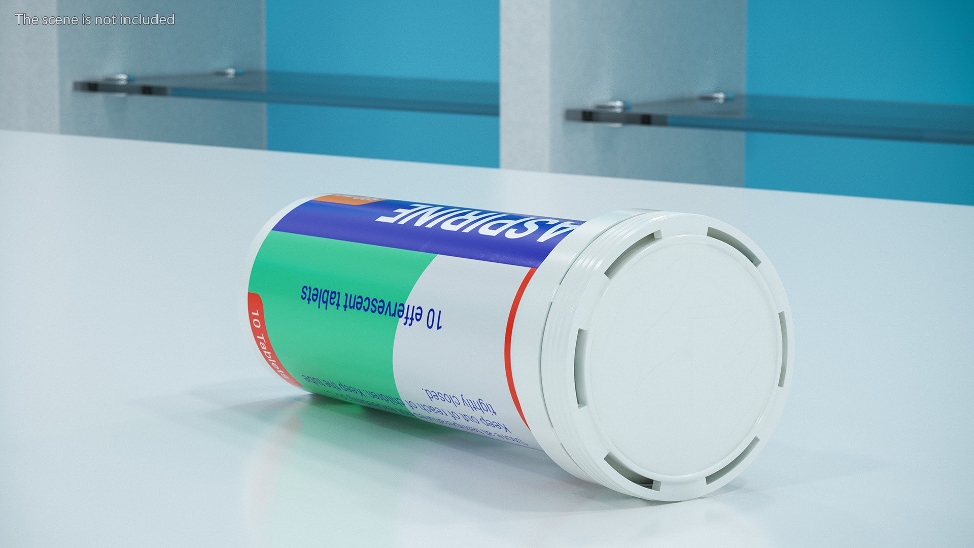 Aspirine Tube Package 10 Tabs Open Model - TurboSquid 2211525