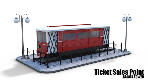 modelo 3d Punto de venta de entradas Galata Kulesi Estambul ...