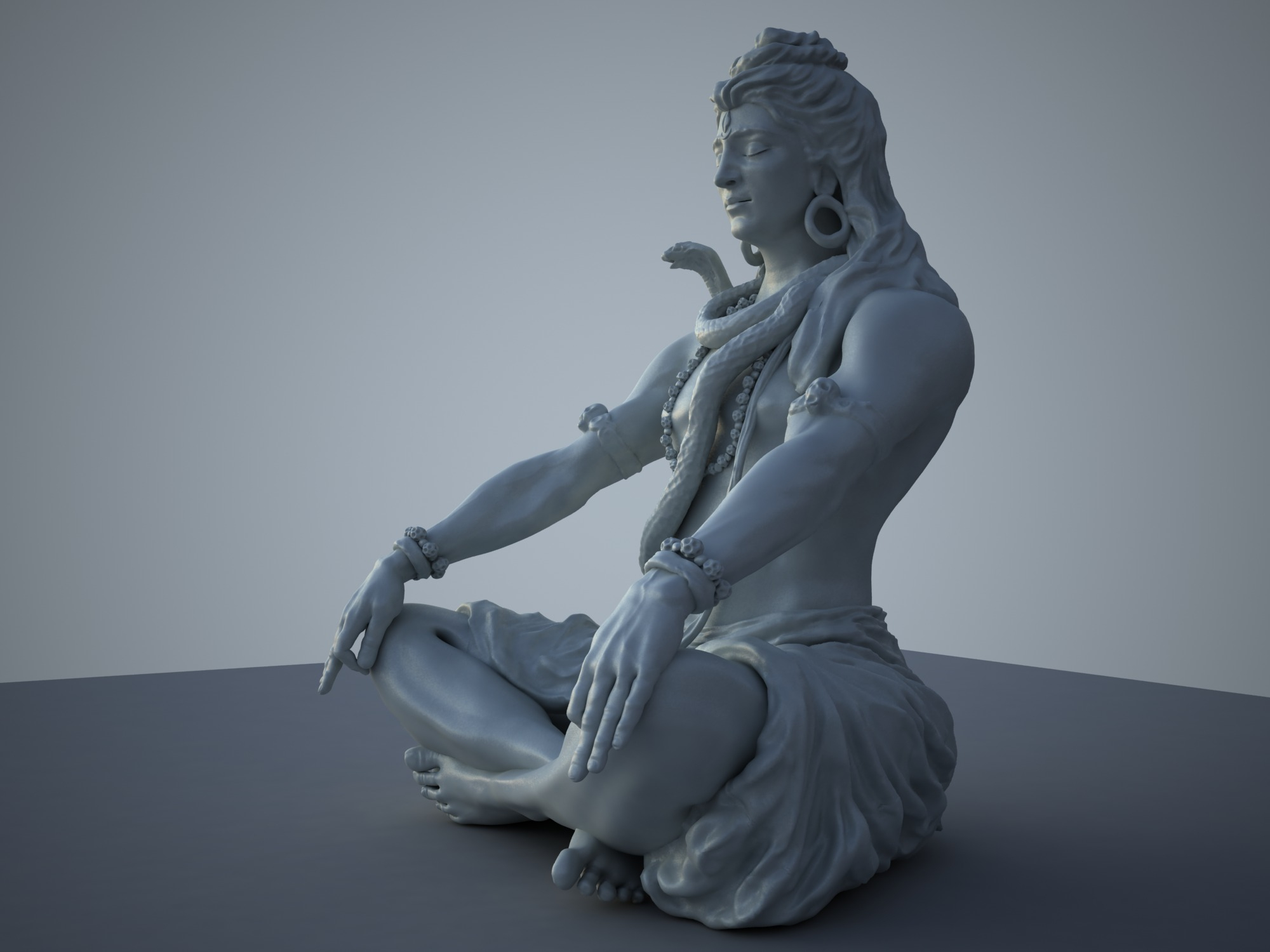 3d max lord shiva statue