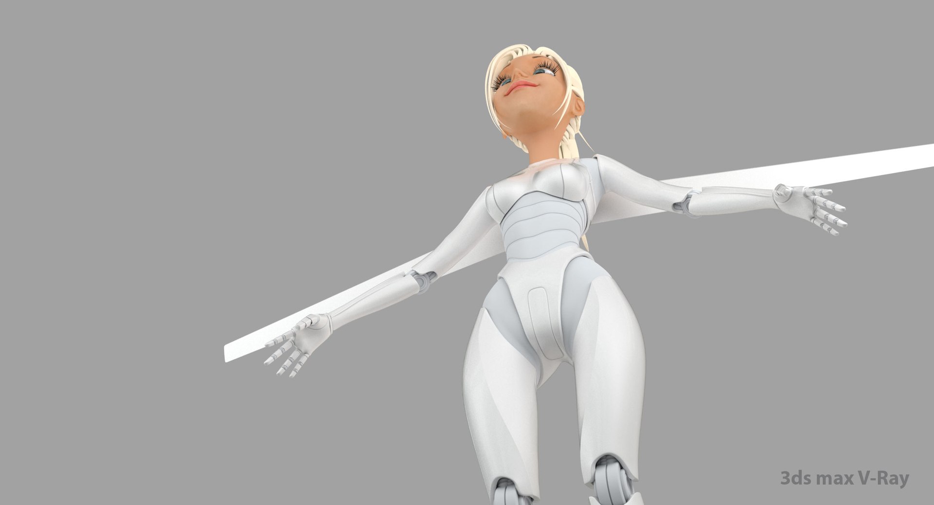 3d model cartoon robot girl