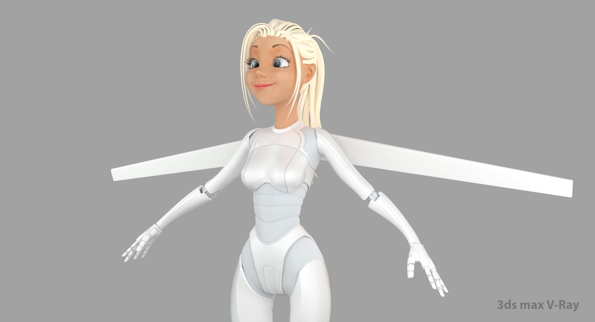 3d model cartoon robot girl