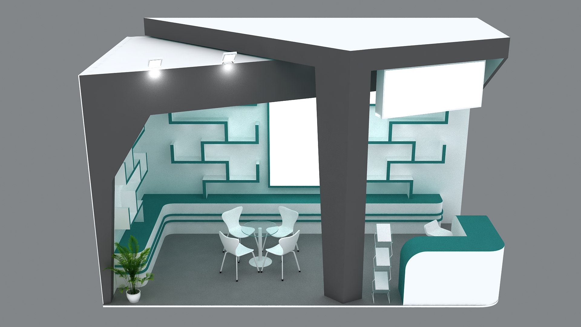 3D 6x3 18SQM 3D Exhibition Stall Design 2 - TurboSquid 2064395