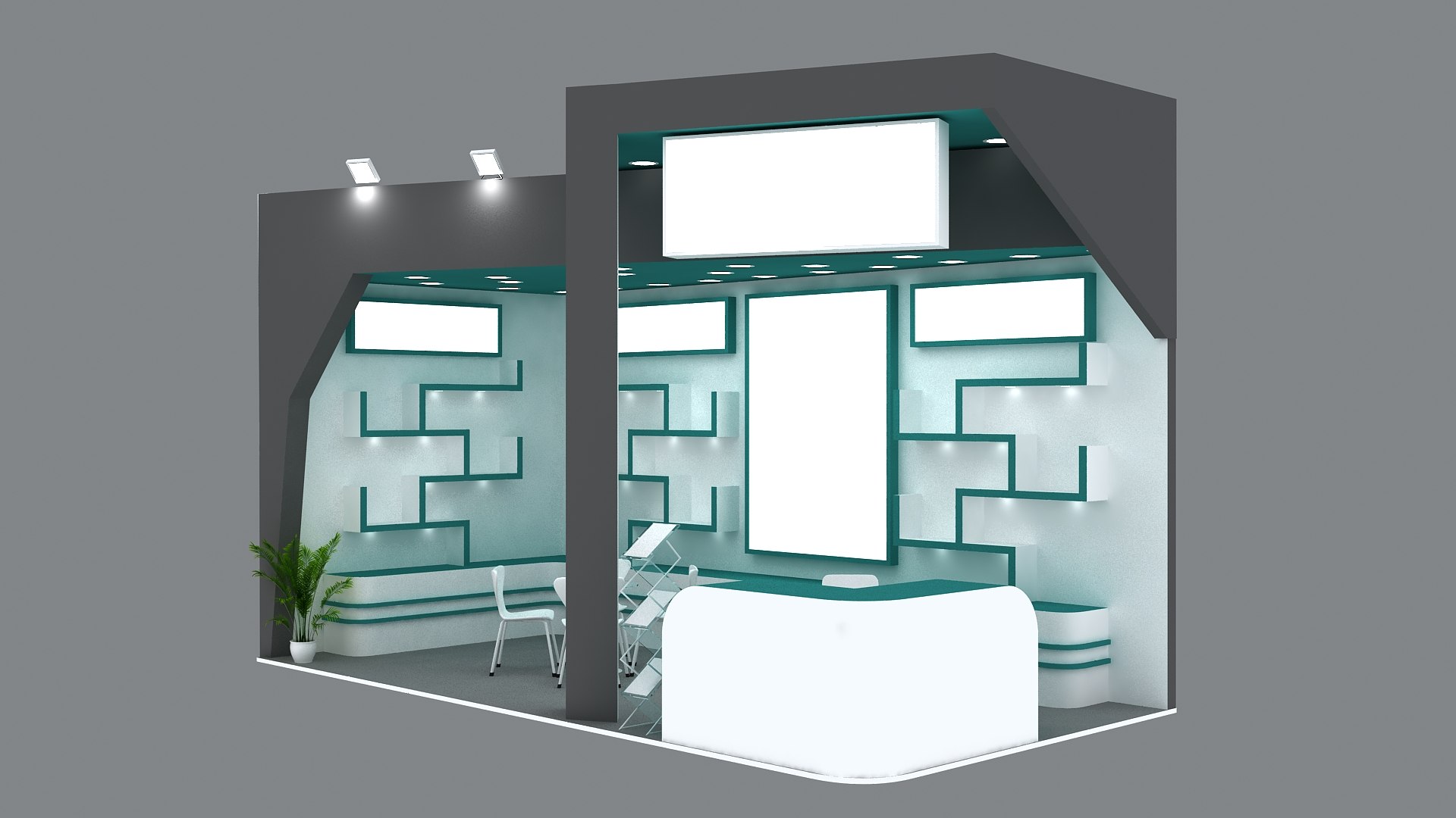 6x3 18SQM 3D Exhibition Stall Design 23D模型 - TurboSquid 2064395