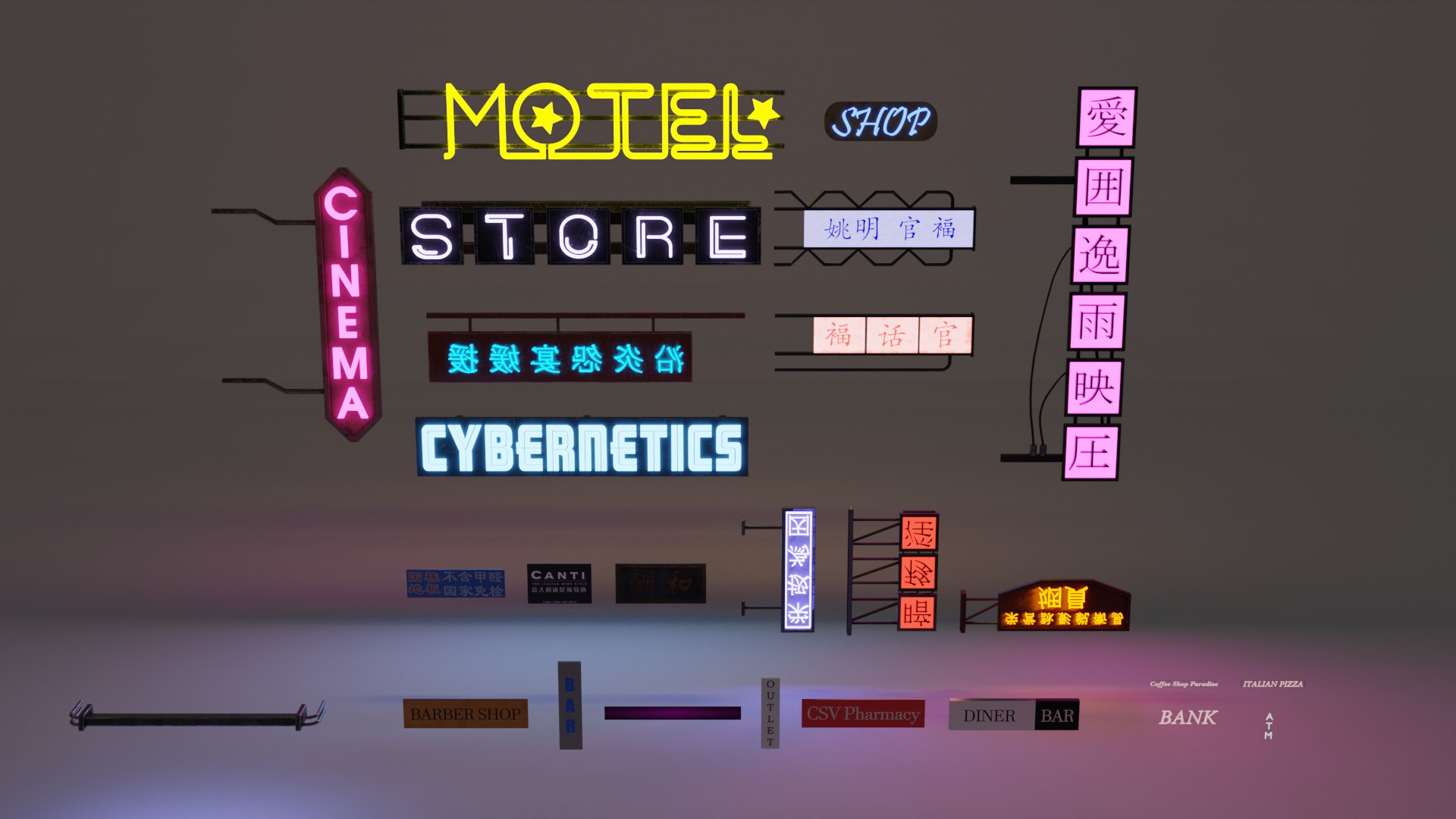 Cyberpunk - Asset Pack - Unreal Engine UE4 3D - TurboSquid 1732661