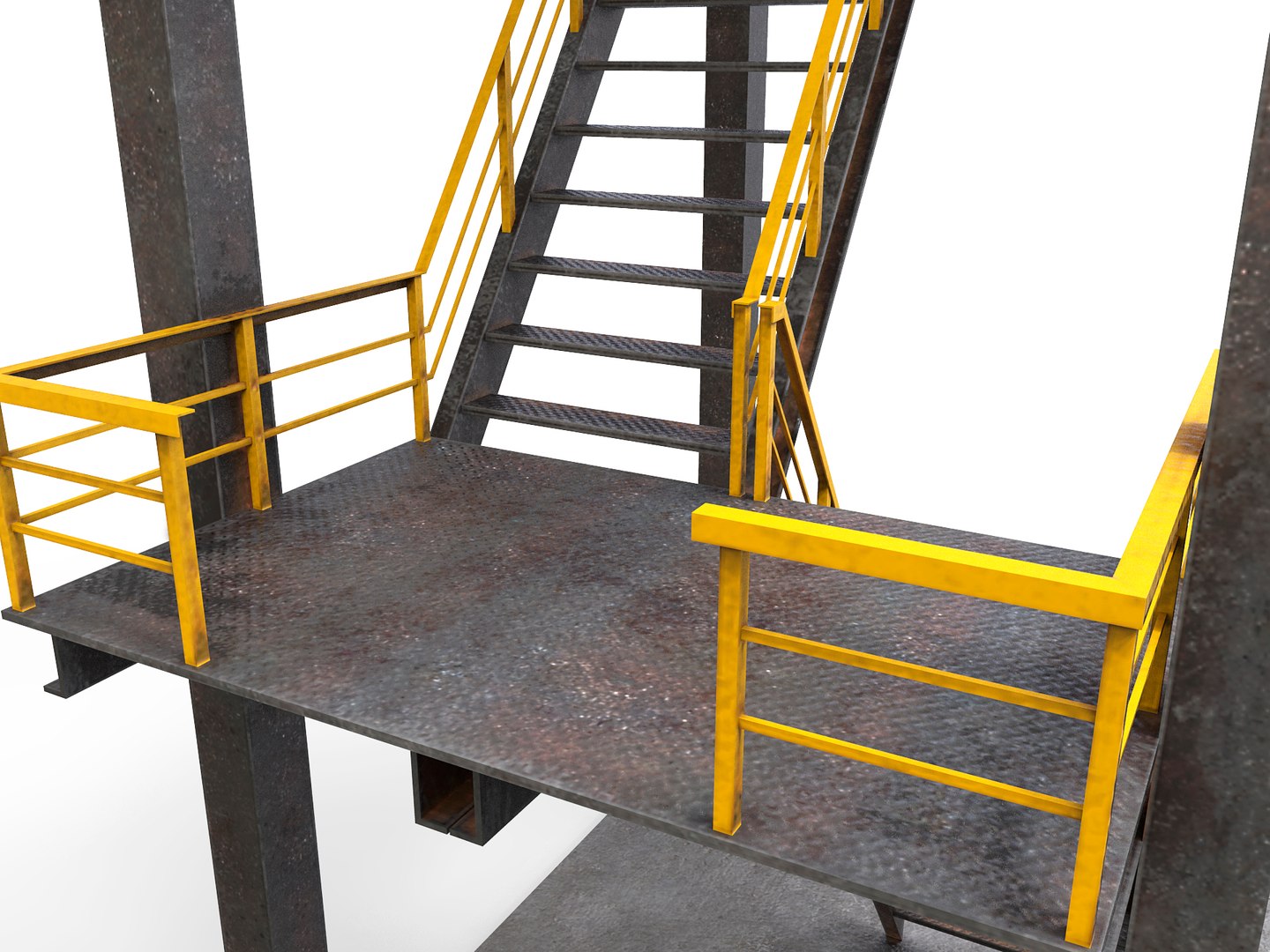 3D Model Industrial Stair V2 - TurboSquid 1940997
