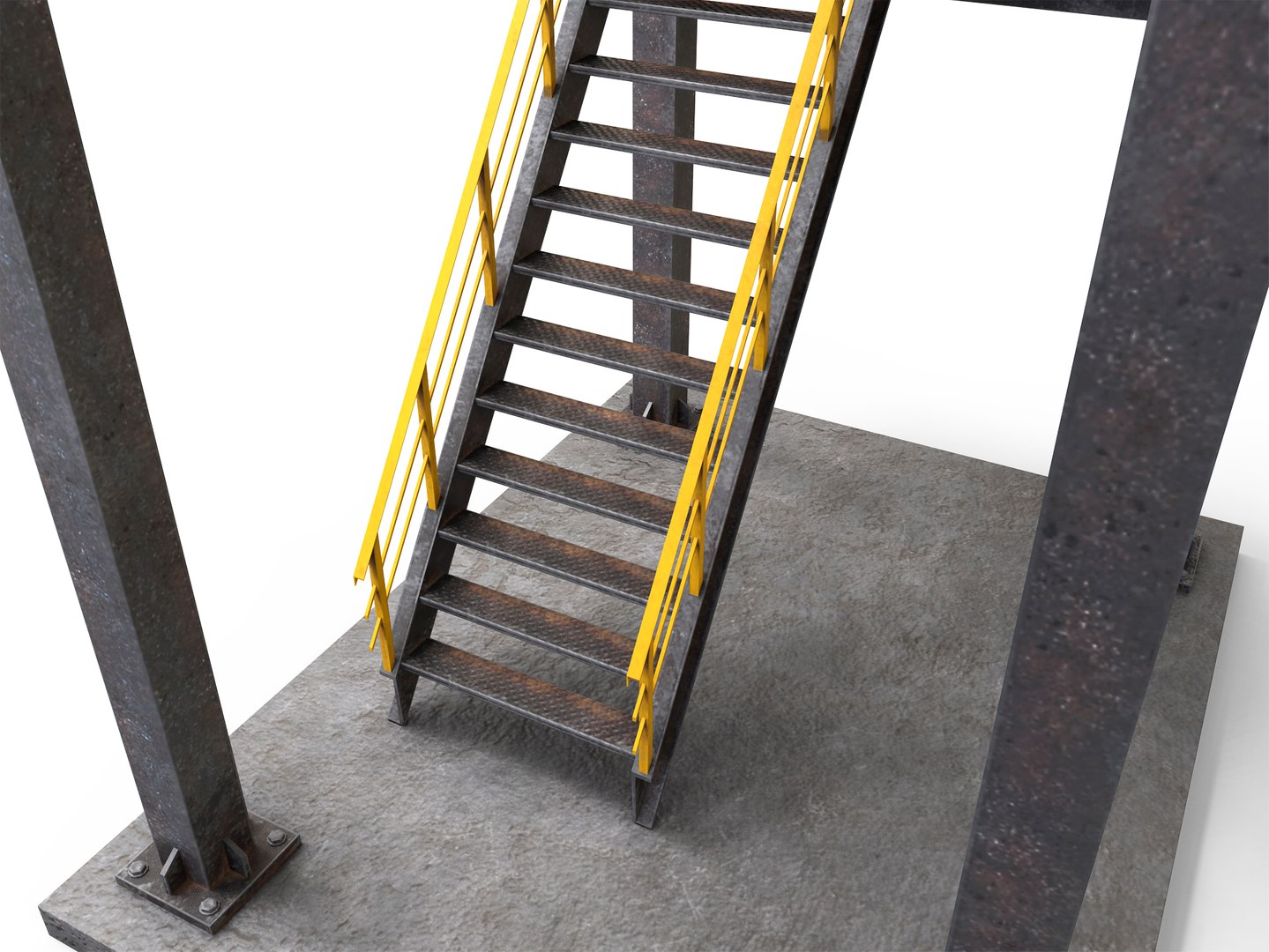 3D Model Industrial Stair V2 - TurboSquid 1940997