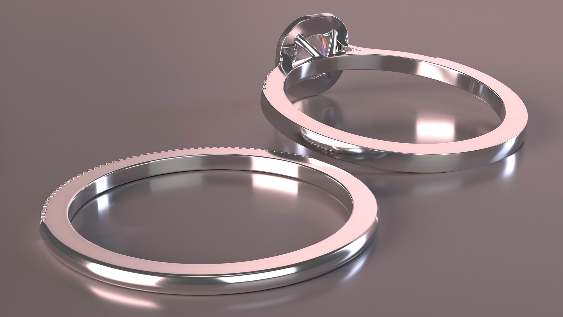 3D Engagement Rings Silver Color - TurboSquid 2170123