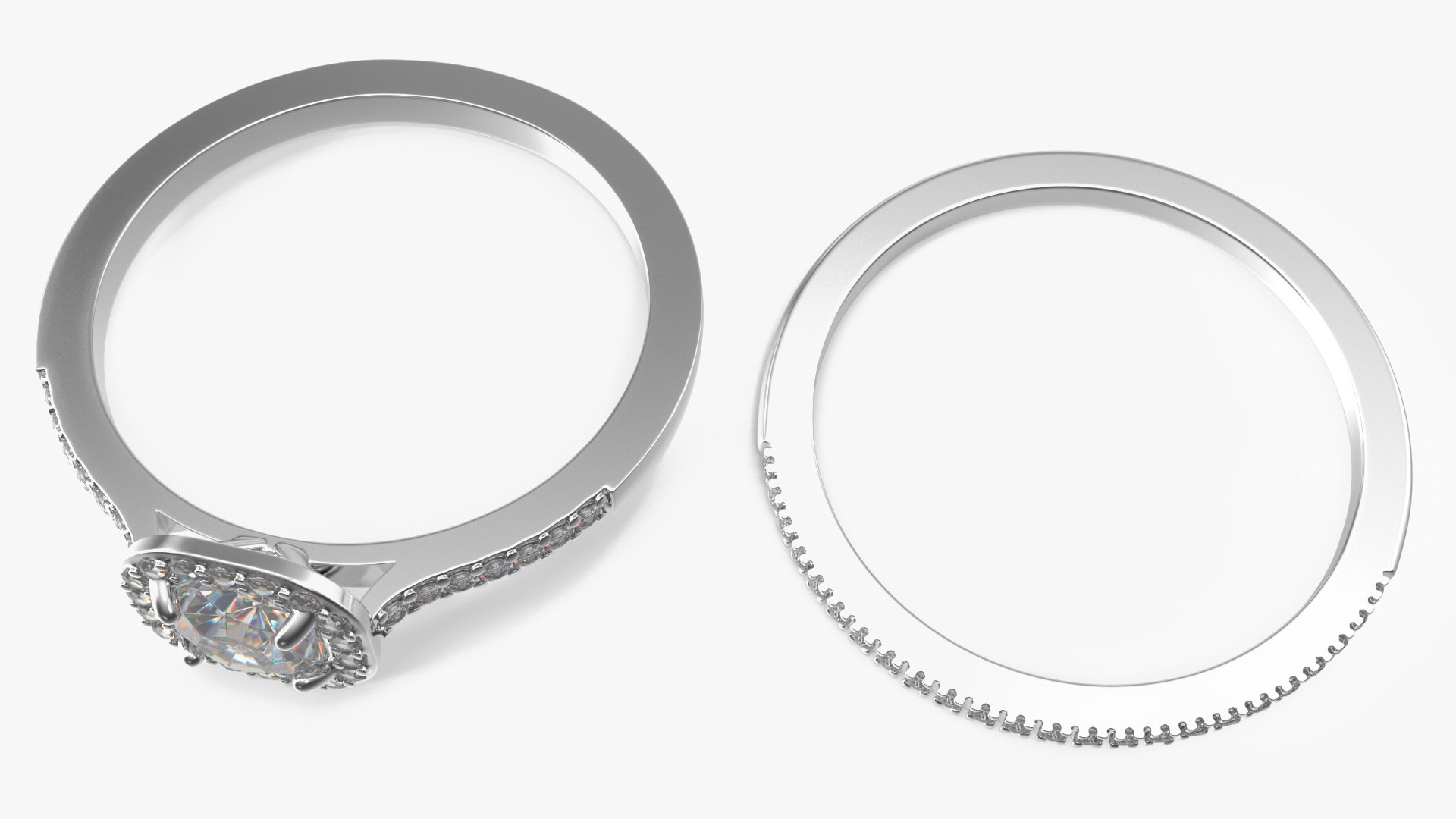 3D Engagement Rings Silver Color - TurboSquid 2170123