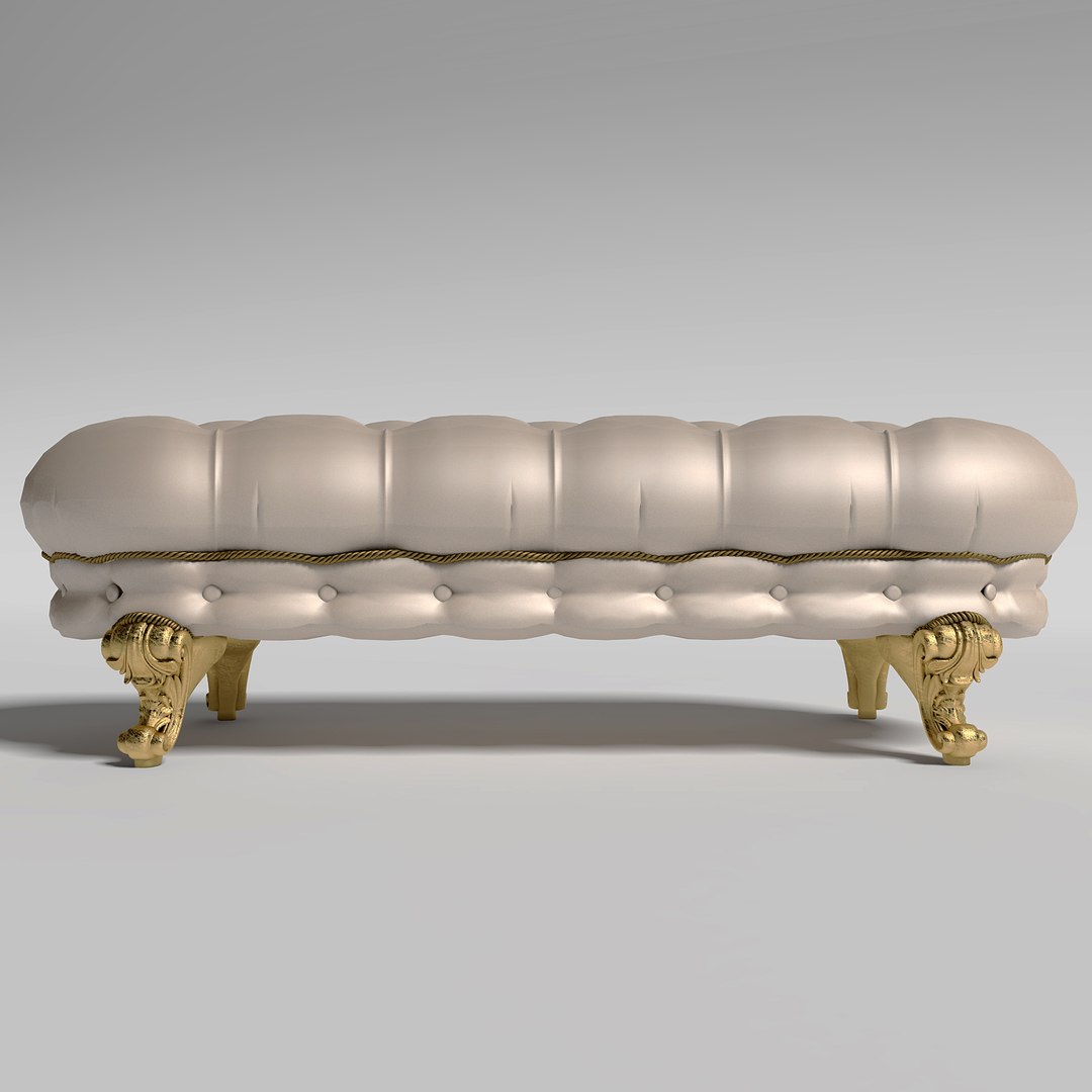 Padded Bench 3d Model