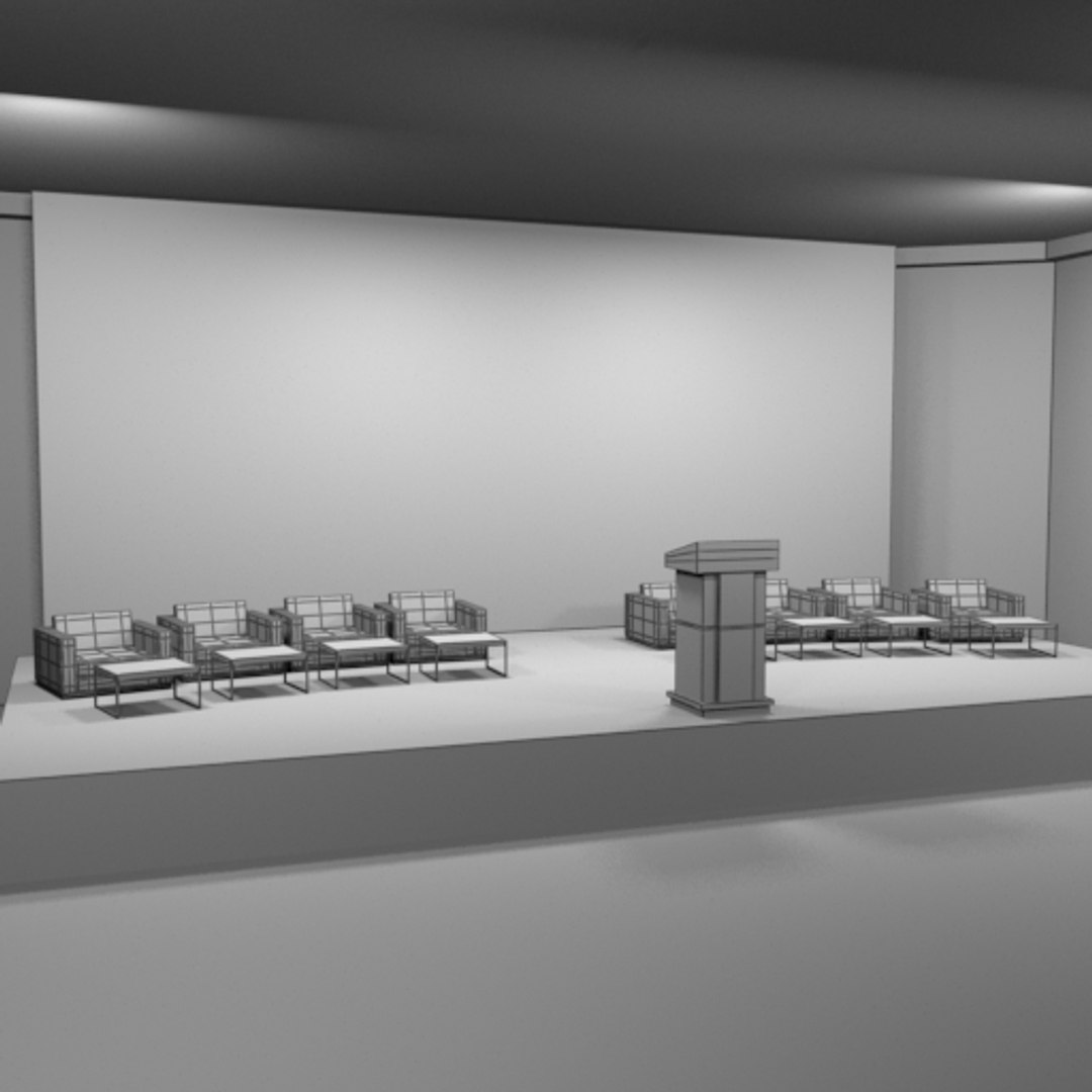3D forum stage rostrum backdrop model - TurboSquid 1351855
