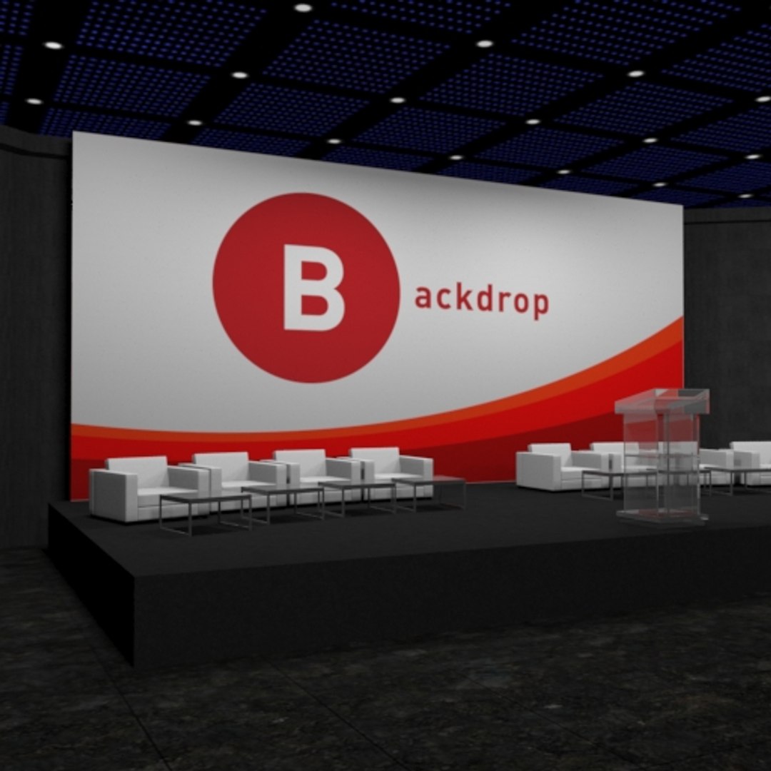 3D forum stage rostrum backdrop model - TurboSquid 1351855