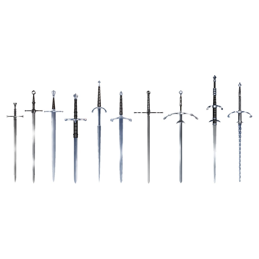 3D Hand Painted Swords Pack 6 - TurboSquid 2429280