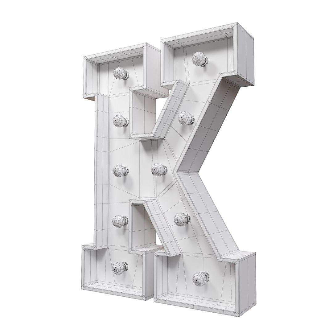 3D Marquee K Wooden Glow Sign 3dmodel Model - TurboSquid 1975942
