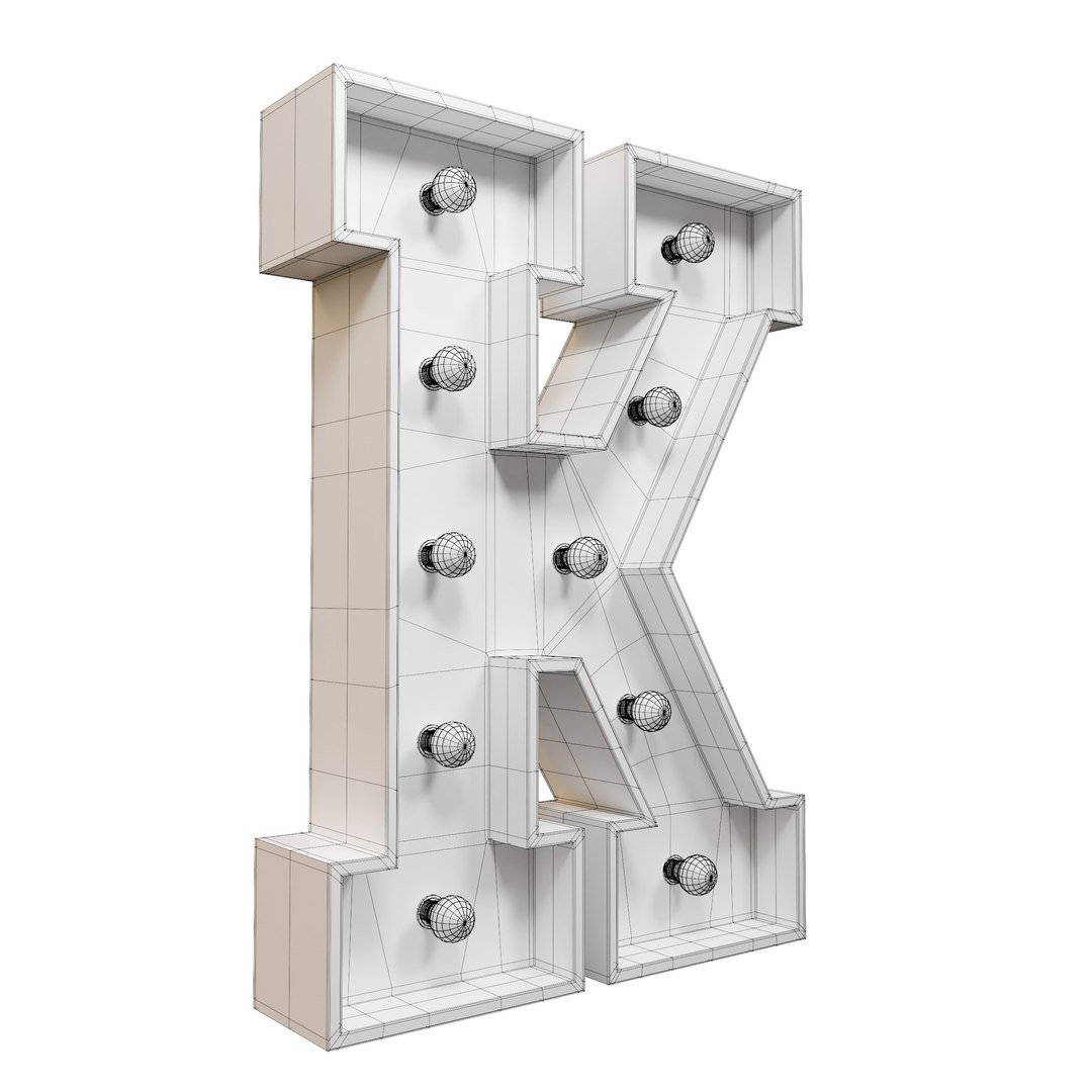 3D Marquee K Wooden Glow Sign 3dmodel Model - TurboSquid 1975942