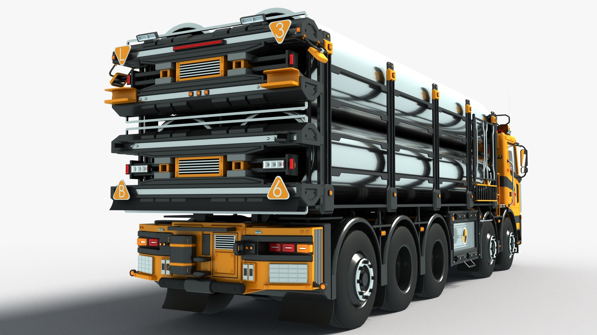 Construction Truck Load Steel Pipes 3D model - TurboSquid 2155214