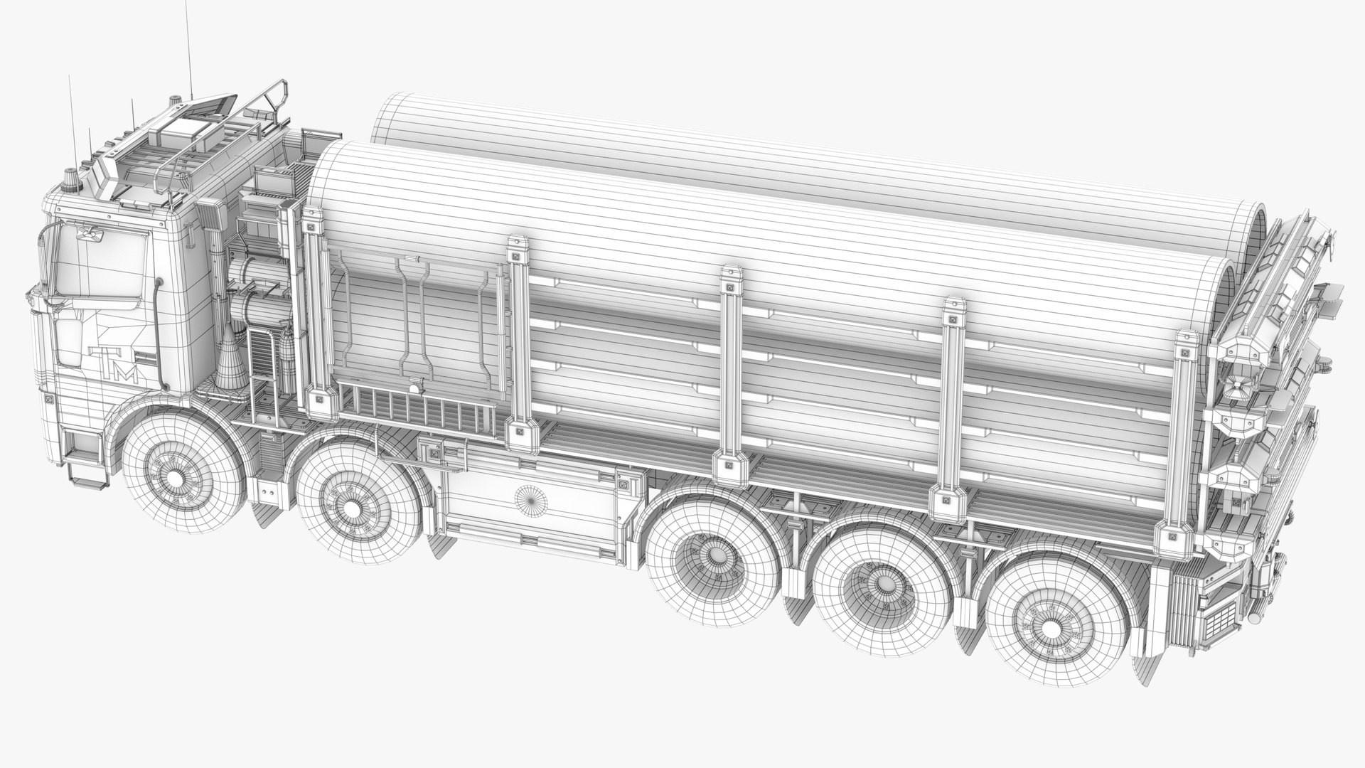 Construction Truck Load Steel Pipes 3D model - TurboSquid 2155214