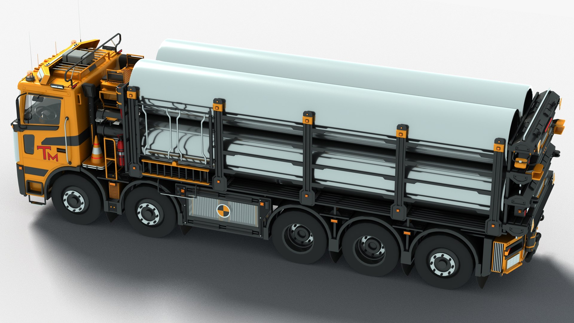 Construction Truck Load Steel Pipes 3D model - TurboSquid 2155214
