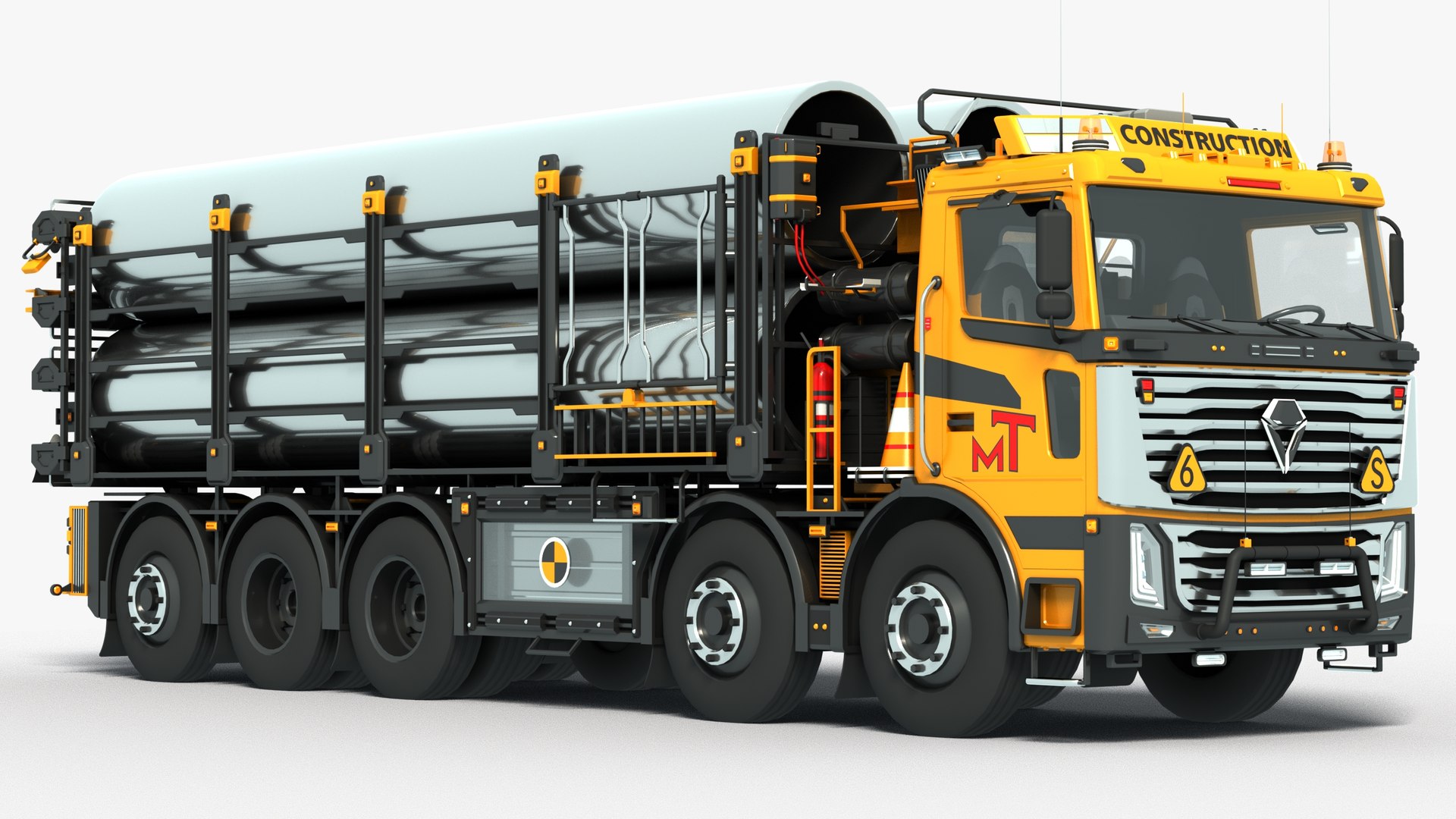 3D Construction Truck Load Steel Pipes model - TurboSquid 2155215