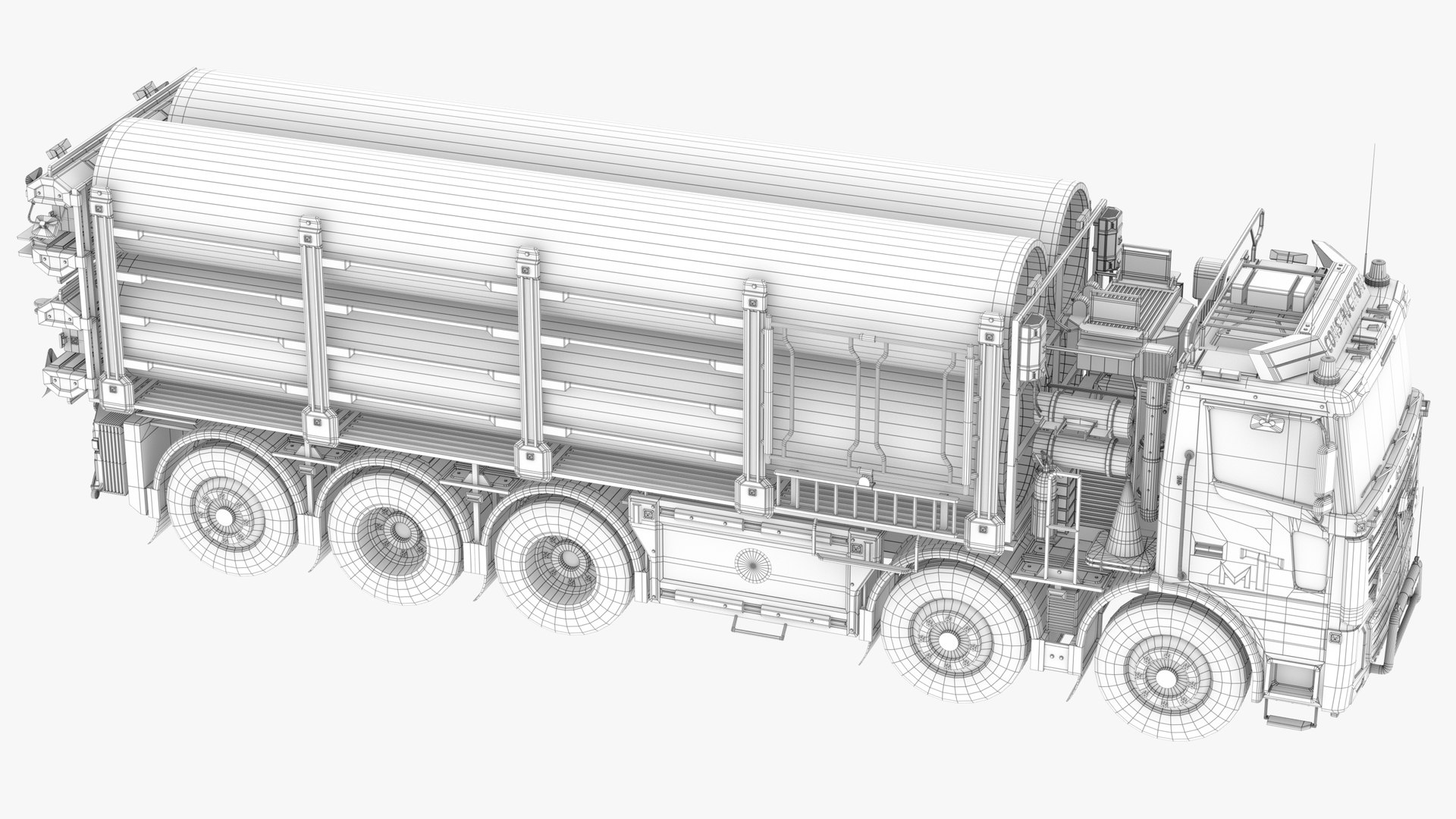 Construction Truck Load Steel Pipes 3D model - TurboSquid 2155214