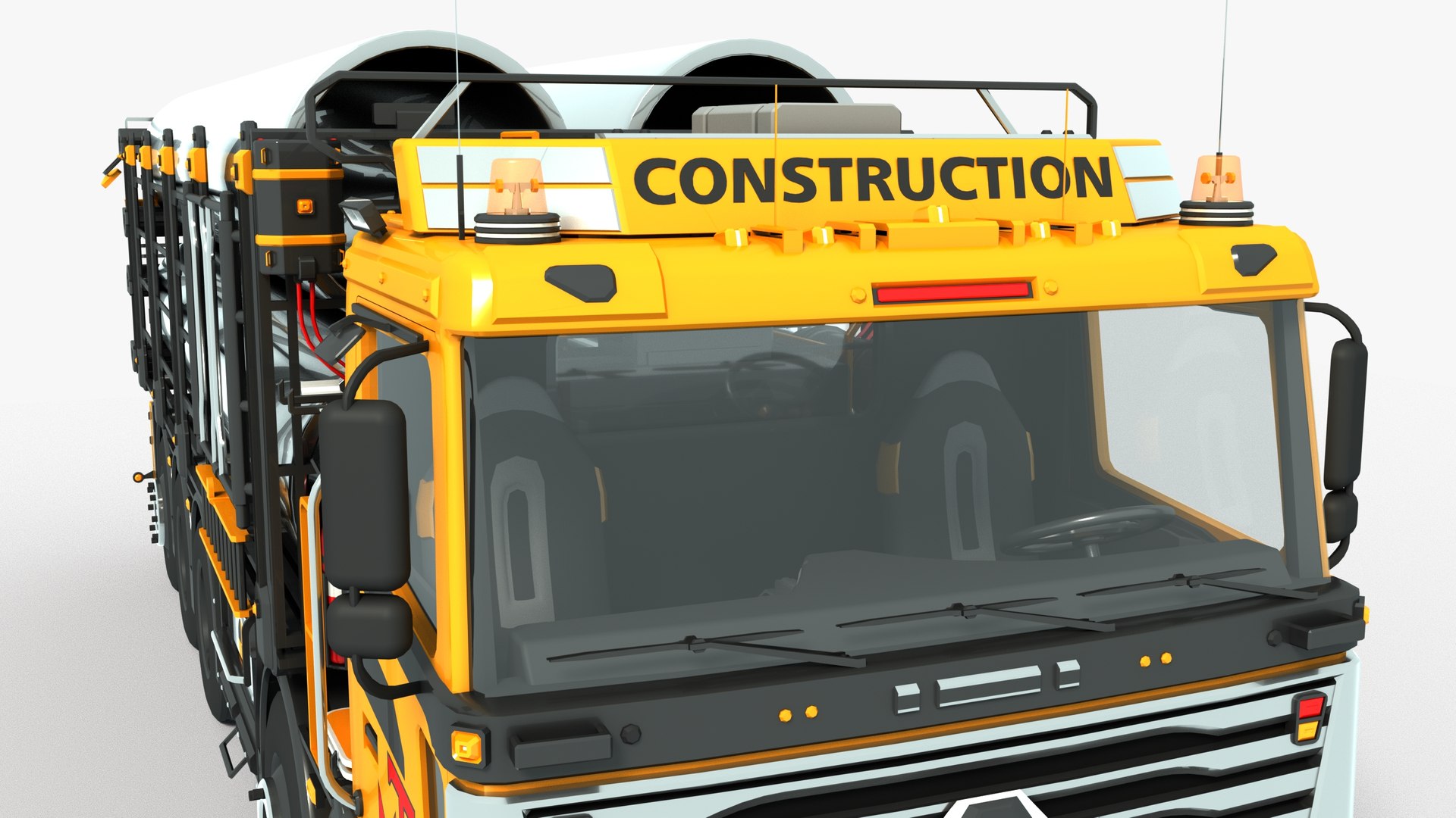 Construction Truck Load Steel Pipes 3D model - TurboSquid 2155214