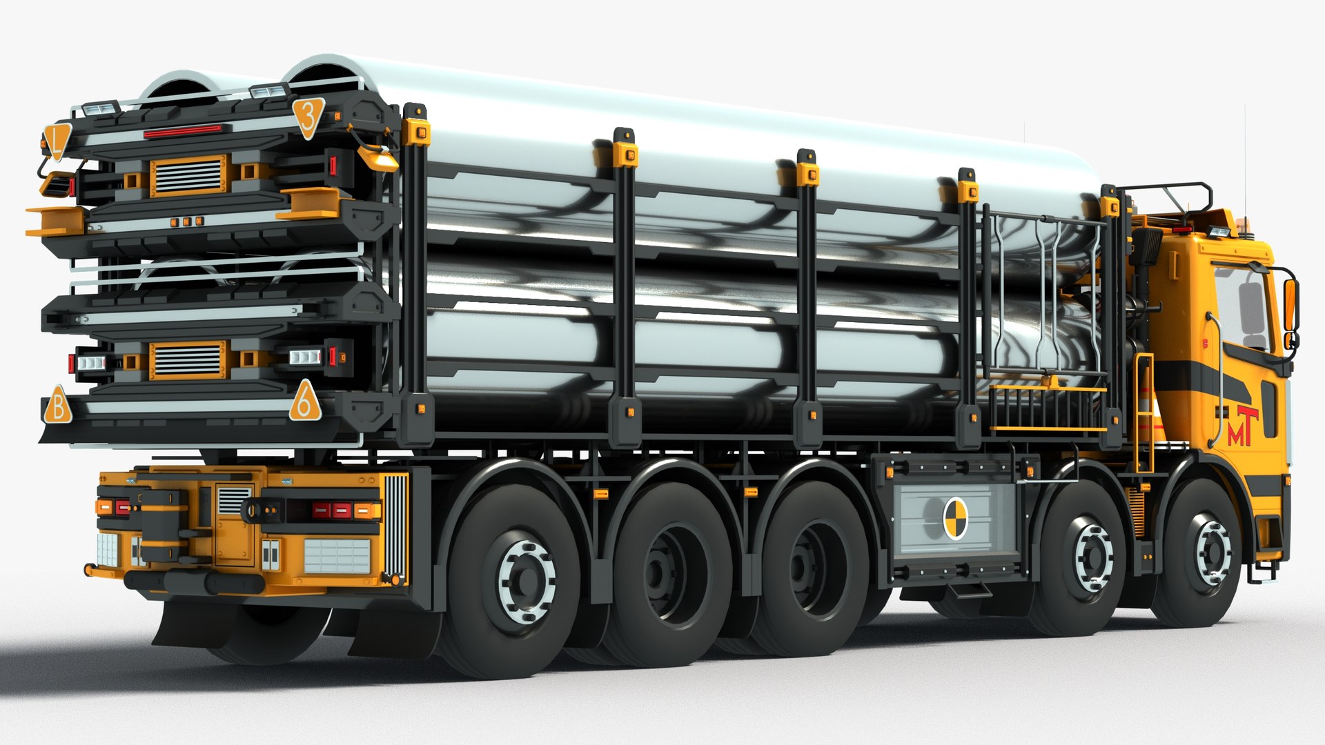 Construction Truck Load Steel Pipes 3D model - TurboSquid 2155214