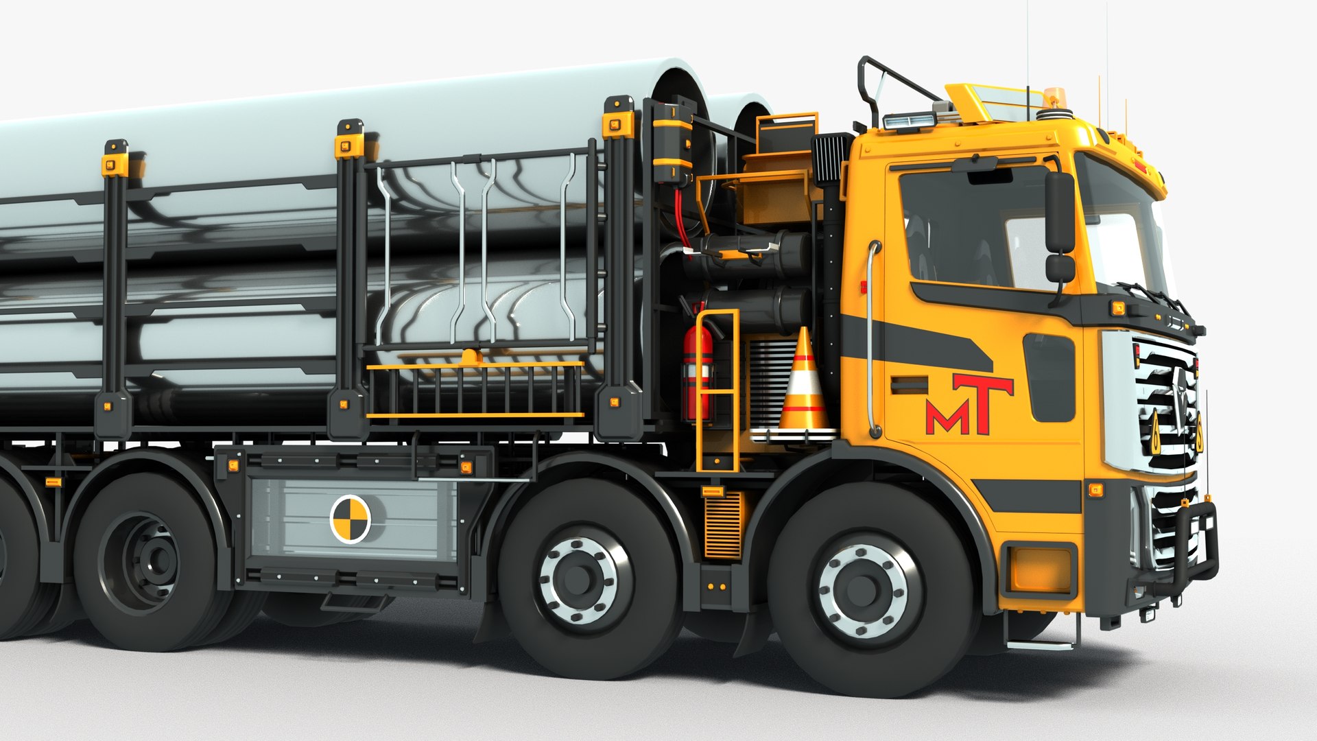 3D Construction Truck Load Steel Pipes model - TurboSquid 2155215