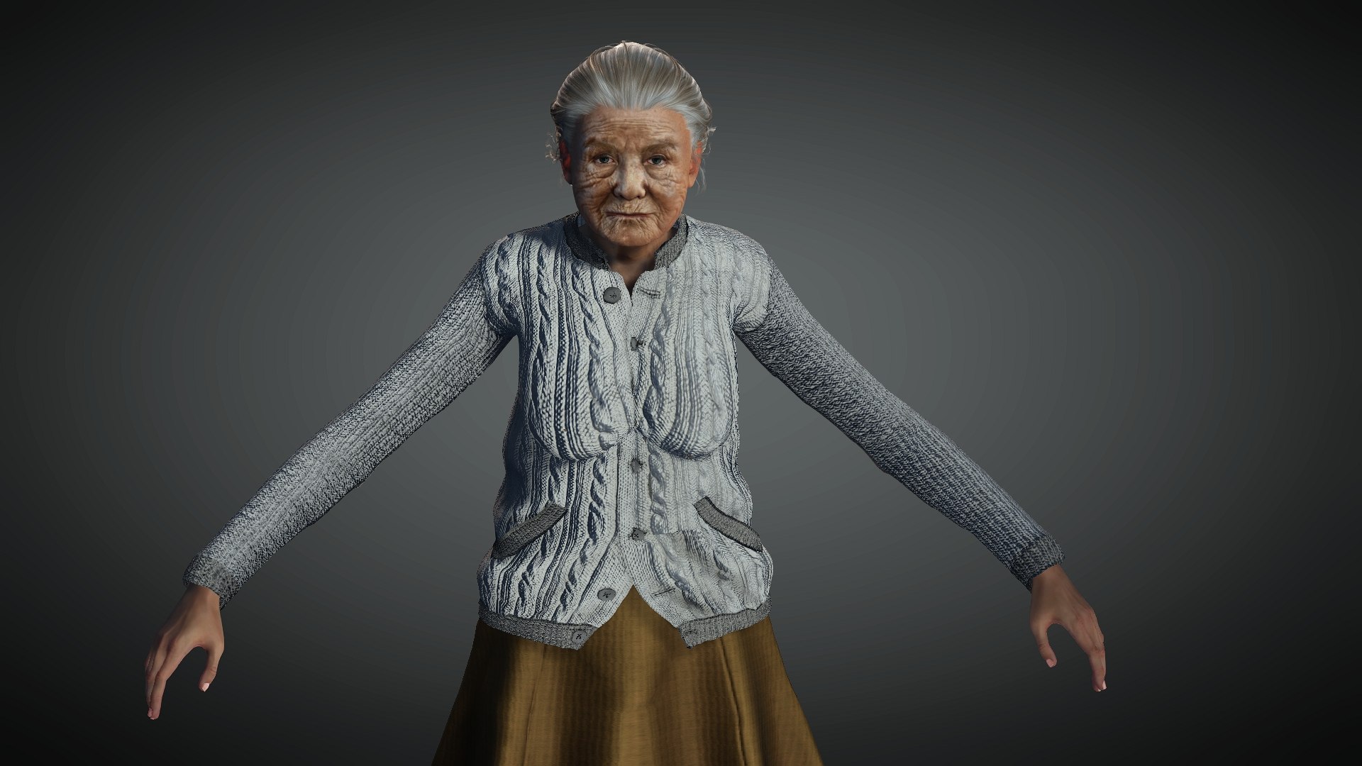 3D Old Woman Model - TurboSquid 1973797
