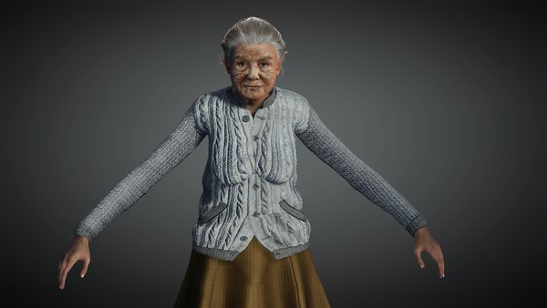 3D old woman model - TurboSquid 1973797