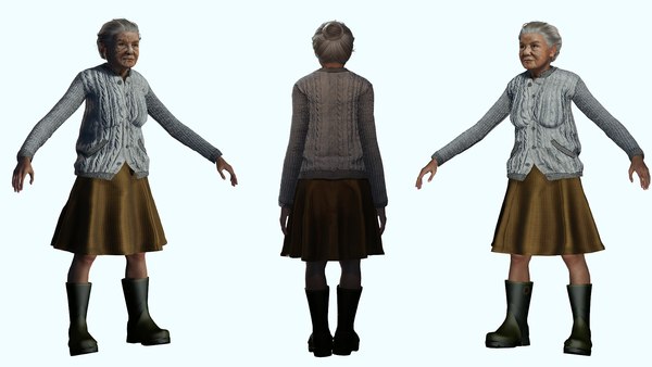 3D old woman model - TurboSquid 1973797